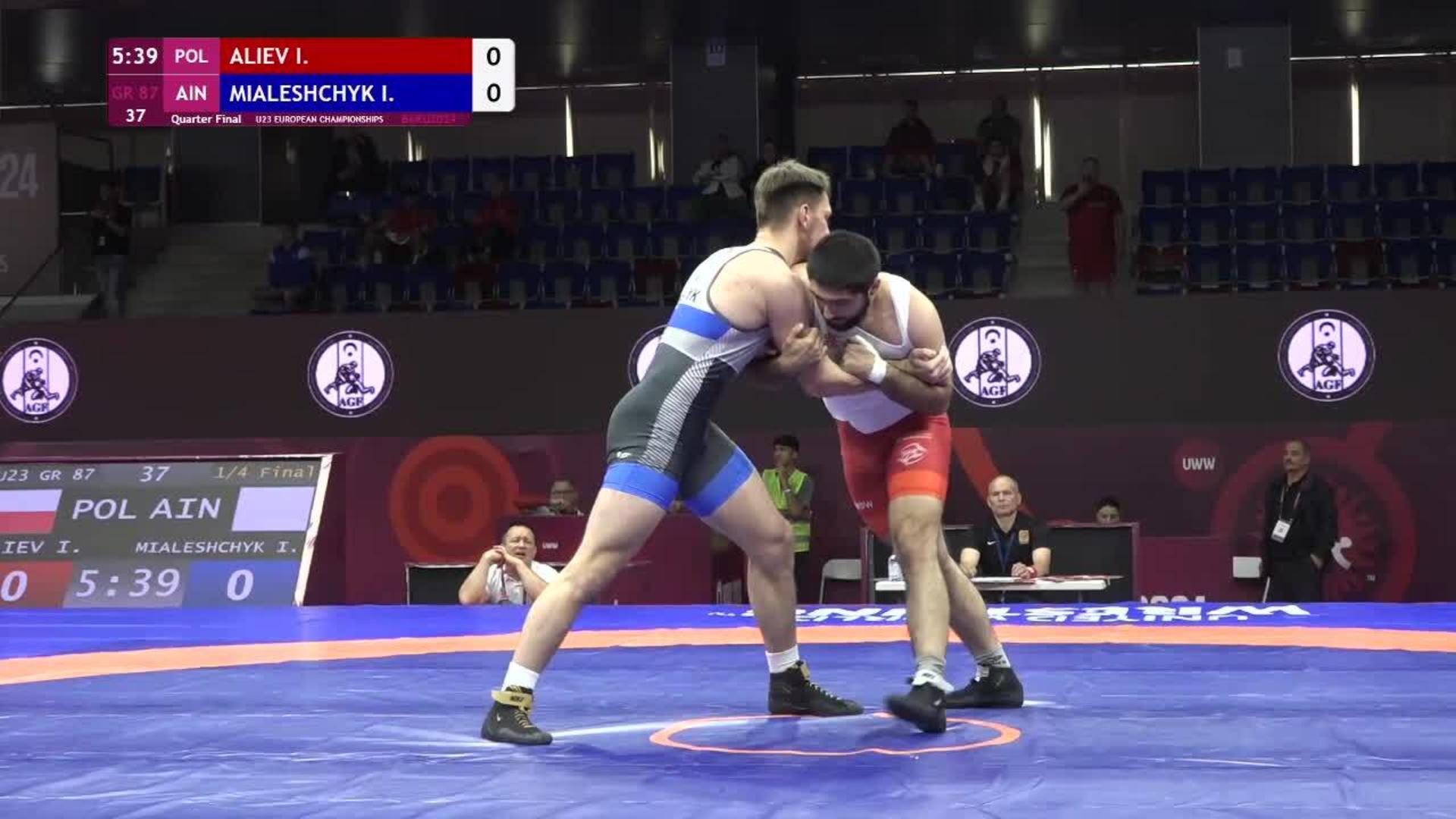 Islam ALIEV (POL) vs. Ilya MIALESHCHYK (AIN) | U23 Continental Championships 2024 | Quarter ...