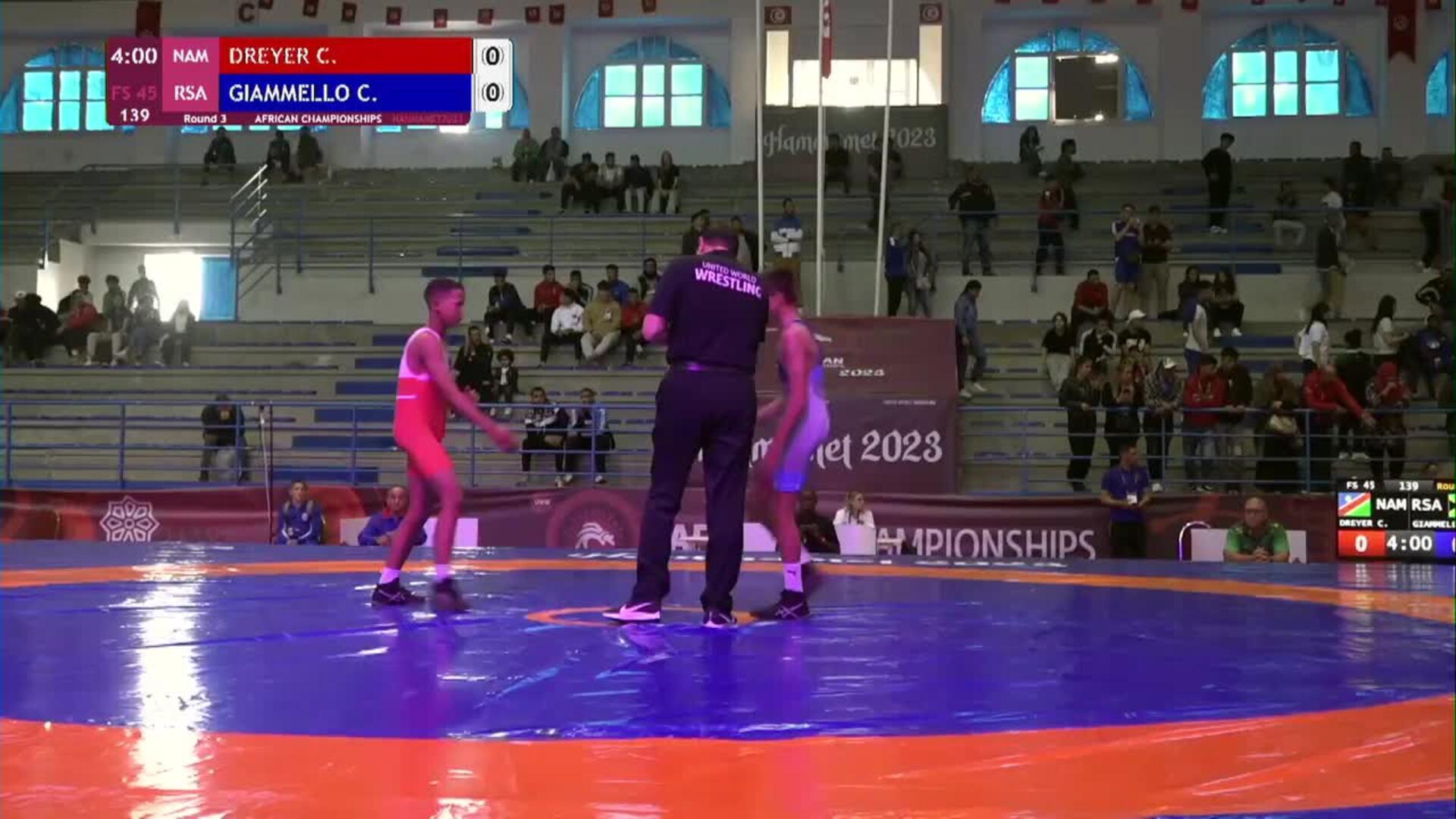 Round 3 • FS 45Kg • Calvin Kelly DREYER (NAM) vs. Carlos GIAMMELLO (RSA)