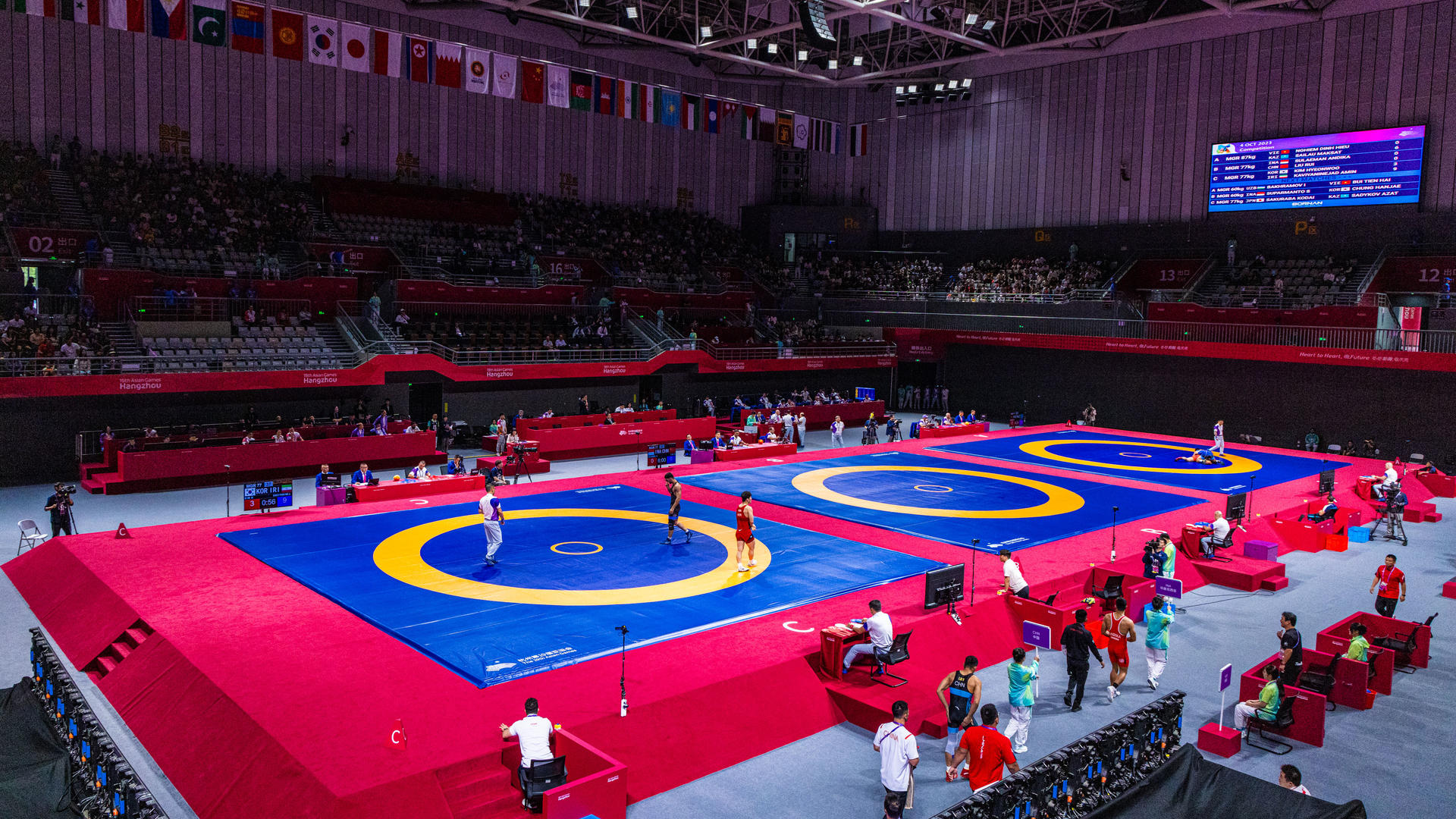 Wrestling at the 19th Asian Games in Hangzhou, China.