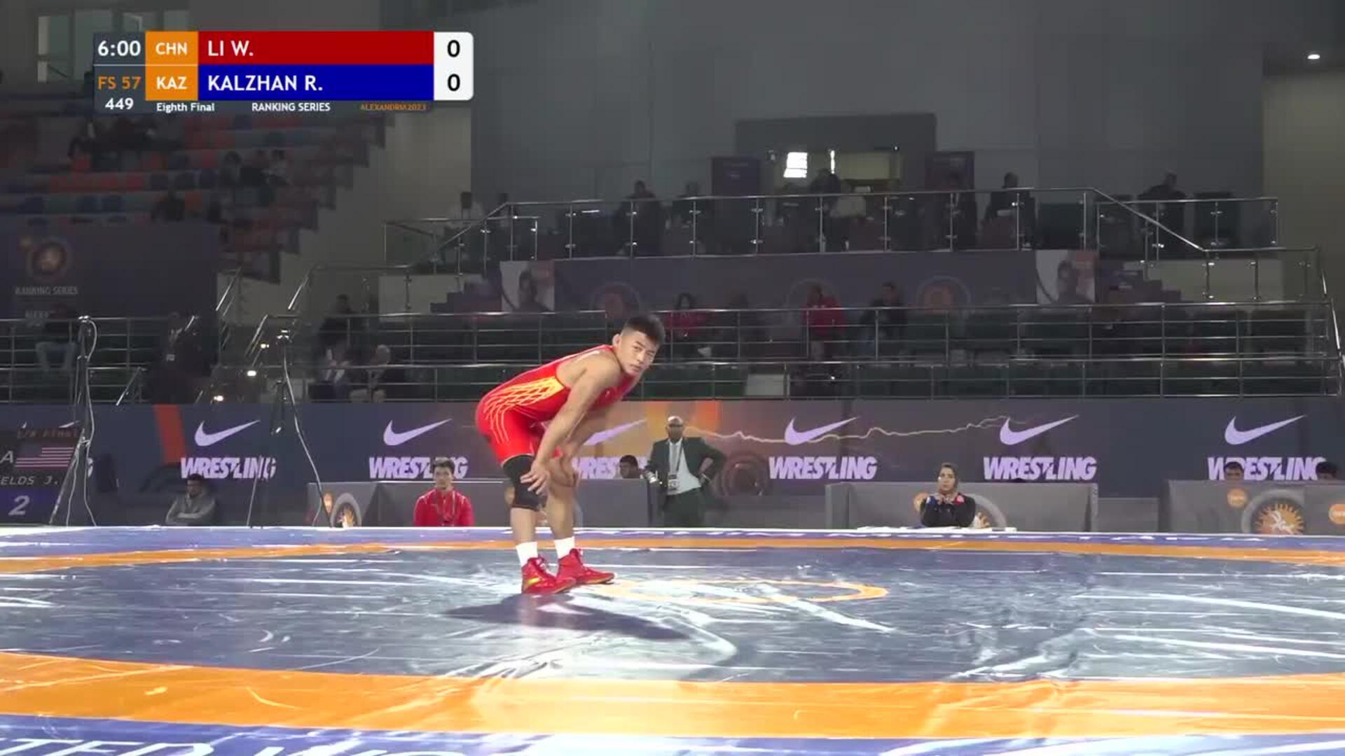 Eighth Final • FS 57Kg • Weiyu LI (CHN) vs. Rakhat KALZHAN (KAZ)