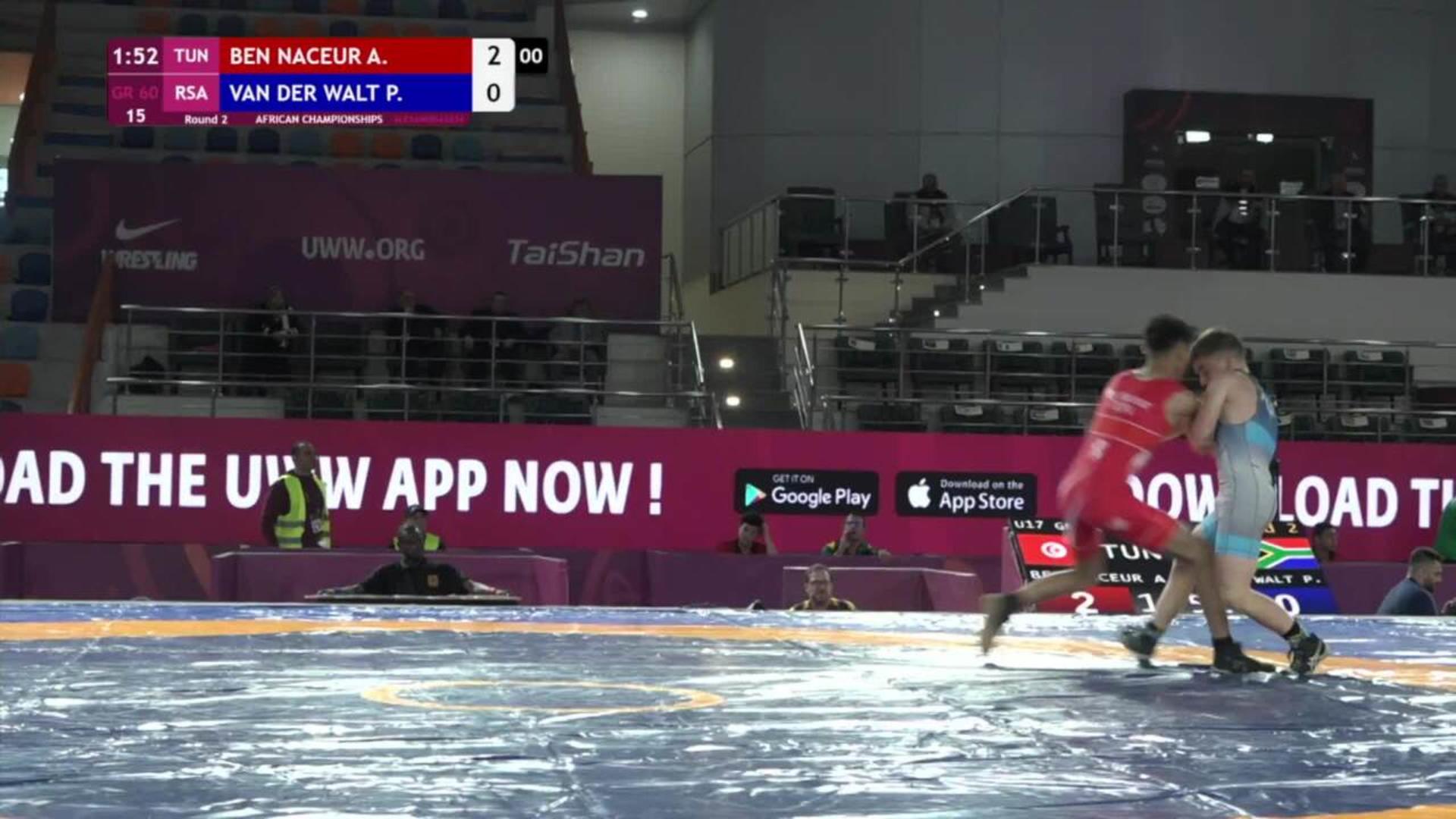 Adem BEN NACEUR (TUN) vs. Petrus Jacobus VAN DER WALT (RSA) | AFRICAN ...