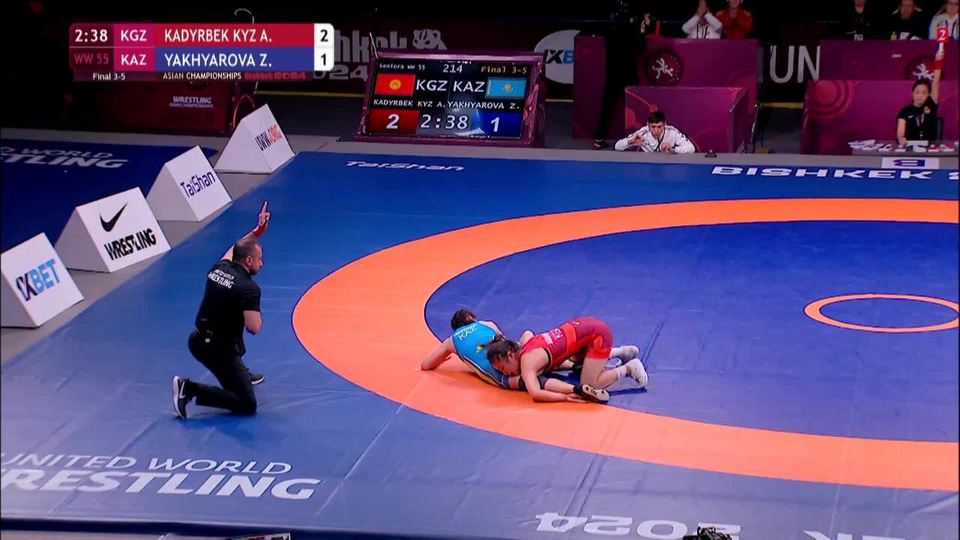Aruuke KADYRBEK KYZY (KGZ) vs. Zulfiya YAKHYAROVA (KAZ) | 2024 Seniors ...