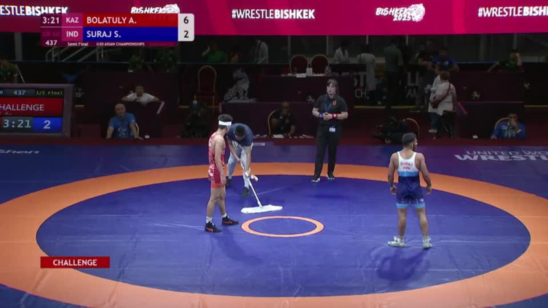 Alpamys BOLATULY (KAZ) vs. Suraj SURAJ (IND) | U20 ASIAN CHAMPIONSHIPS ...