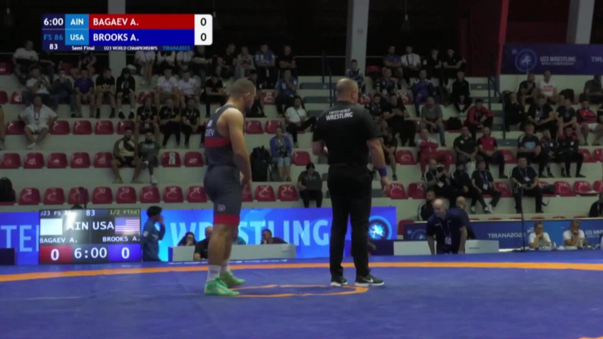 Arslan BAGAEV (AIN) vs. Aaron Marquel BROOKS (USA) | U23 World ...
