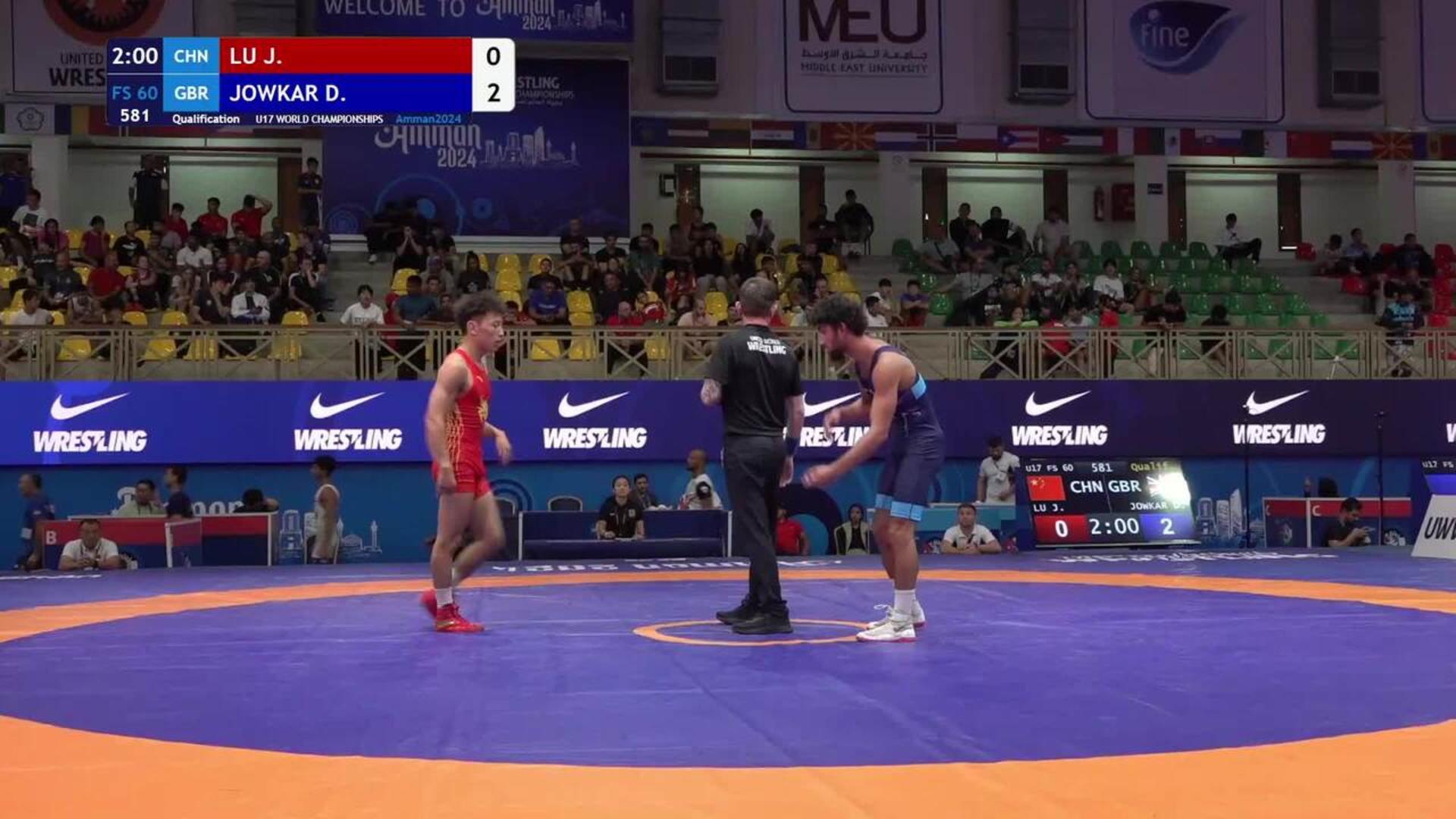 Jiansheng LU (CHN) vs. Danoush JOWKAR (GBR) | U17 WORLD CHAMPIONSHIPS ...