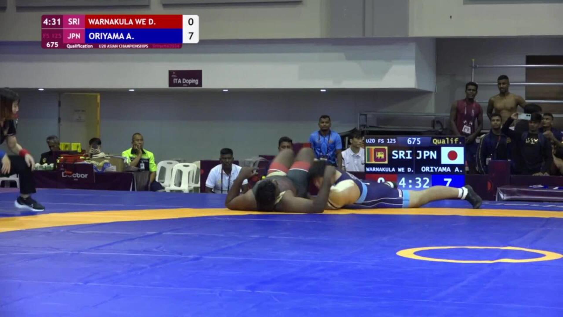 Desandu Sandil WARNAKULA WEERASOORIYA (SRI) vs. Akinari ORIYAMA (JPN ...