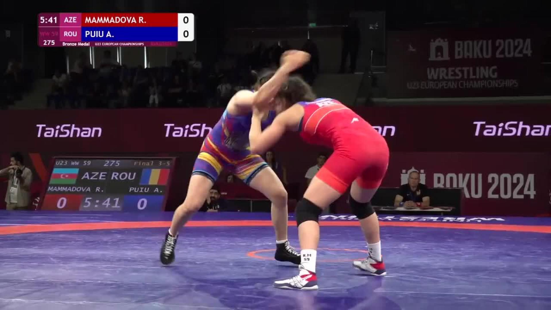 Ruzanna MAMMADOVA (AZE) vs. Ana Maria PUIU (ROU) | U23 EUROPEAN ...
