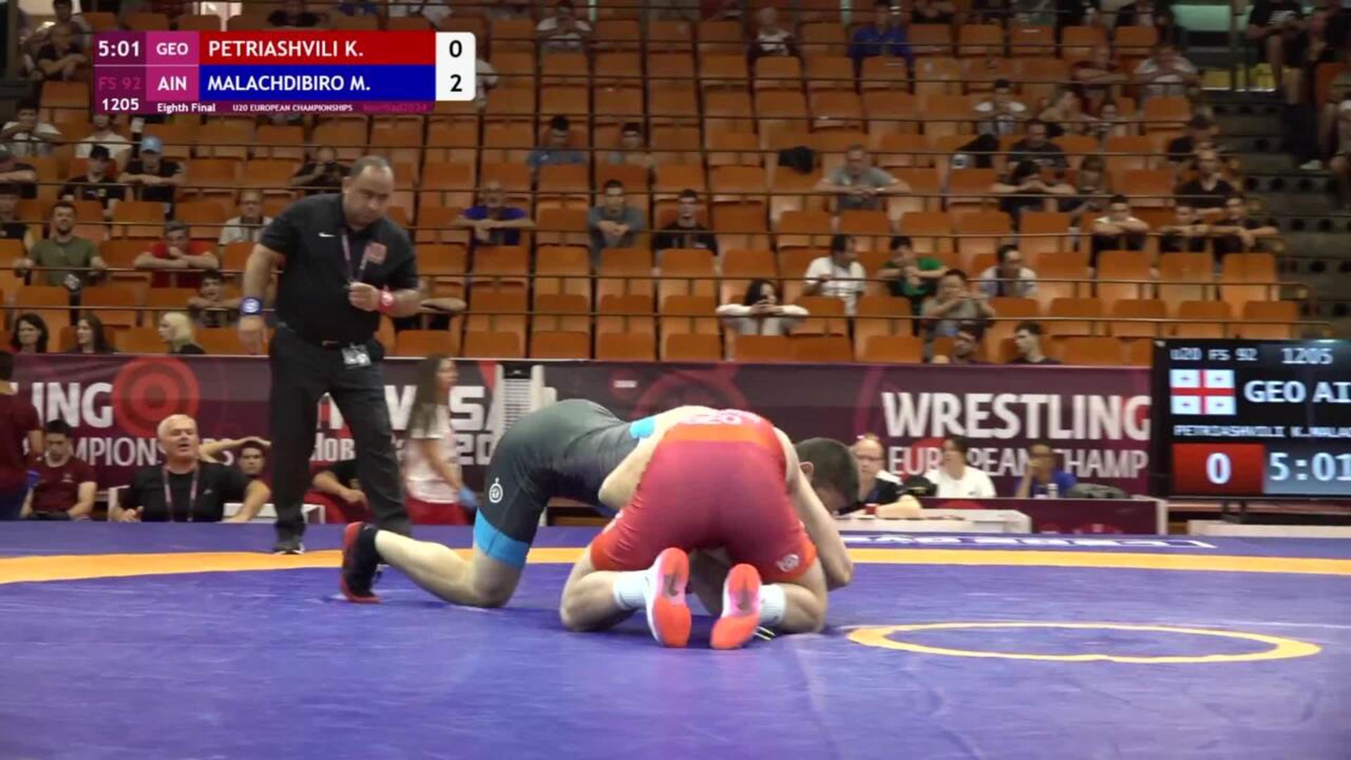 Konstantine PETRIASHVILI (GEO) vs. Mustafagadzhi MALACHDIBIROV (AIN) | U20 EUROPEAN ...