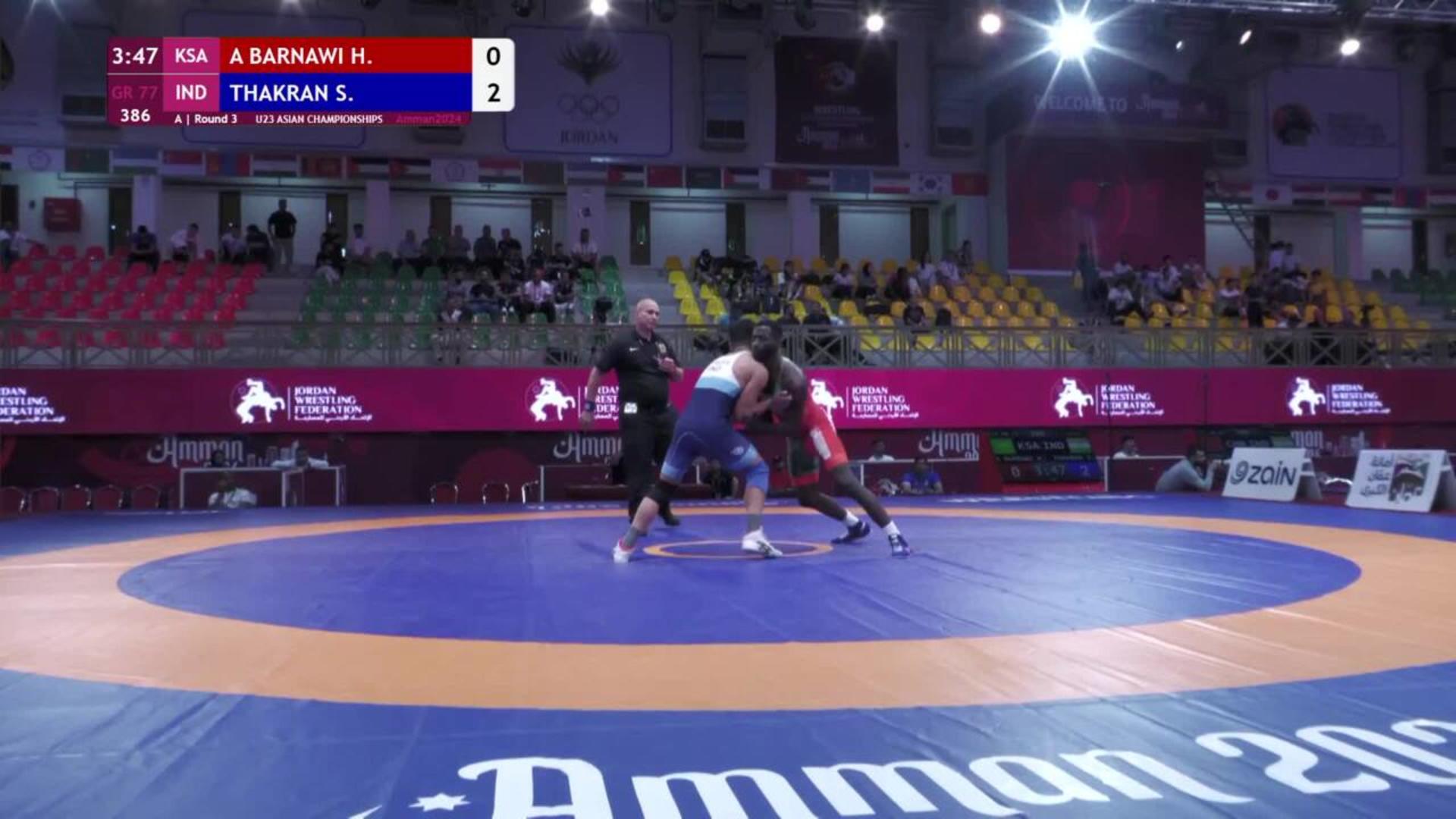 Hassan Saleh A BARNAWI (KSA) vs. Sagar THAKRAN (IND) | U23 ASIAN ...