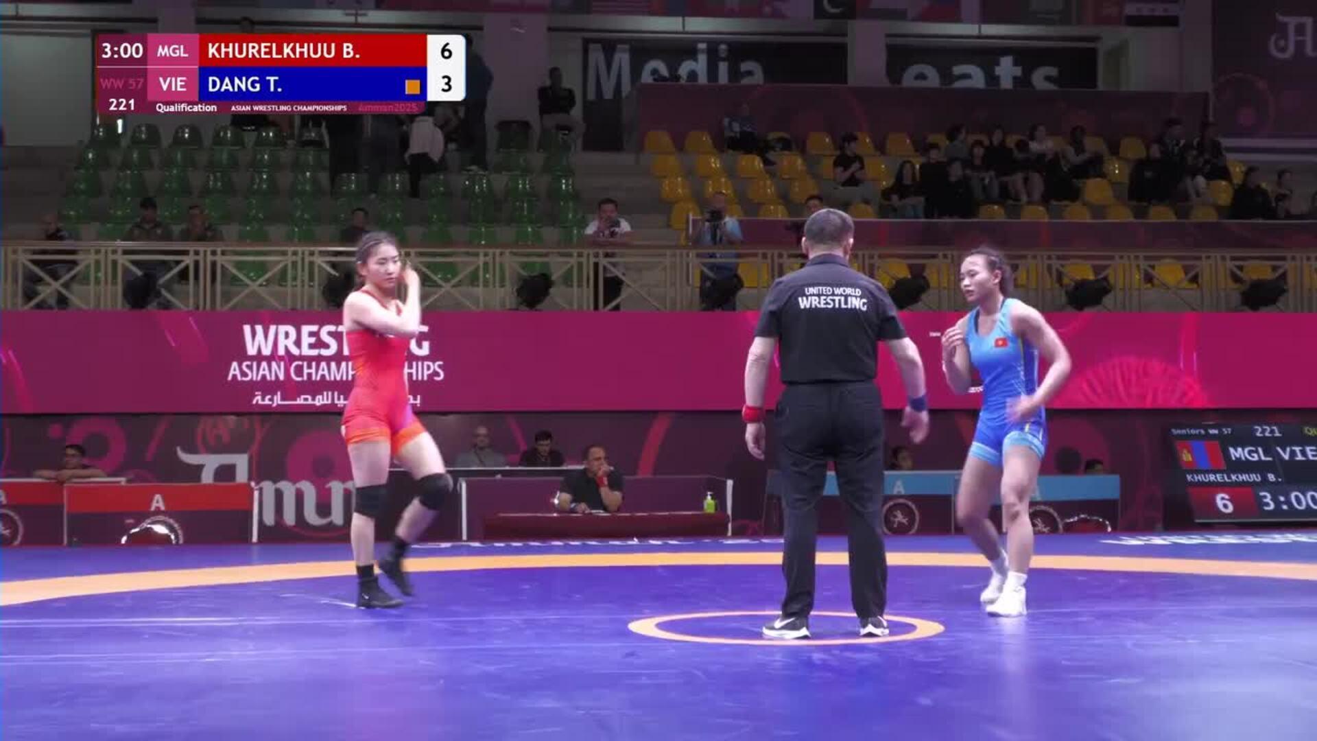 Bolortuya KHURELKHUU (MGL) vs. Thi Hien DANG (VIE) | ASIAN WRESTLING CHAMPIONSHIPS 2025 ...