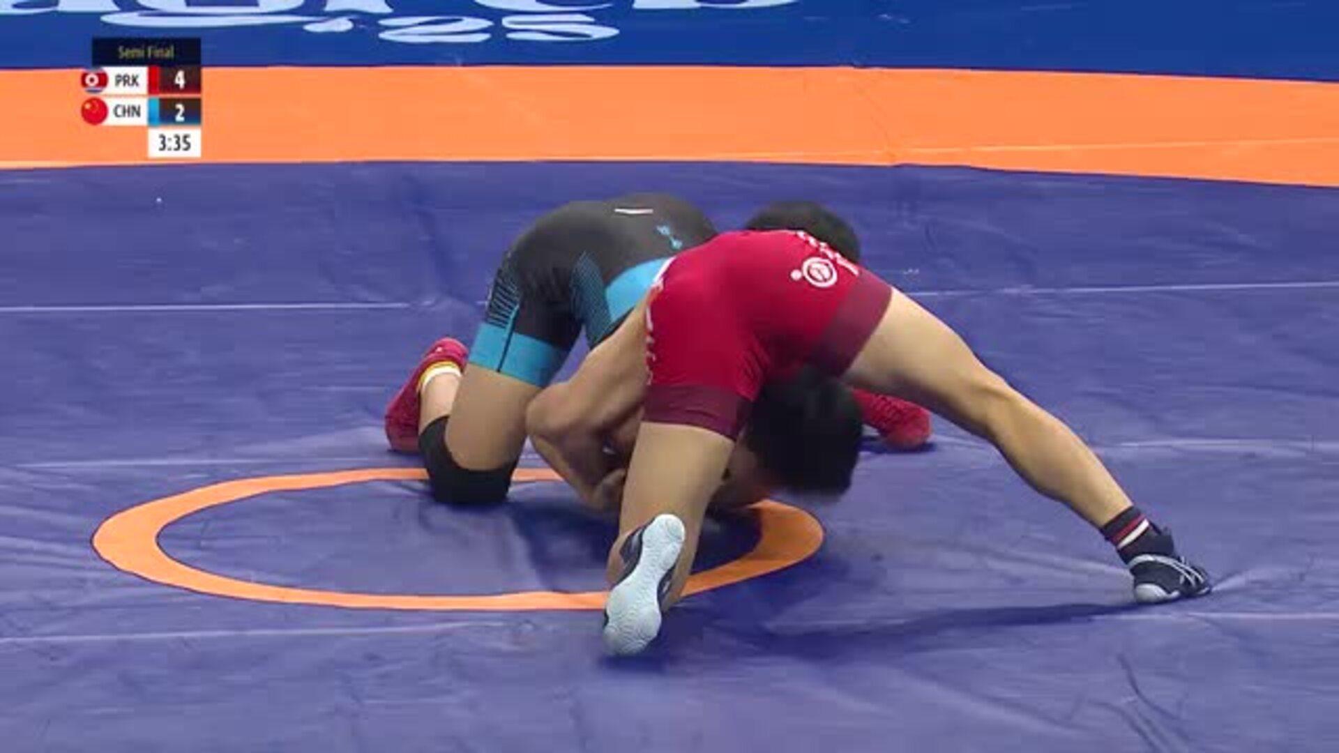Il Sim SON (PRK) vs. Kexin HONG (CHN) | WORLD WRESTLING CHAMPIONSHIPS 2025 | Semi Final | WW 57Kg