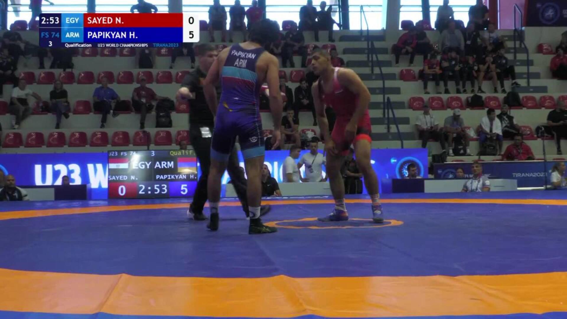 Nasser Sayed Fares SAYED (EGY) vs. Hayk PAPIKYAN (ARM) | U23 WORLD ...