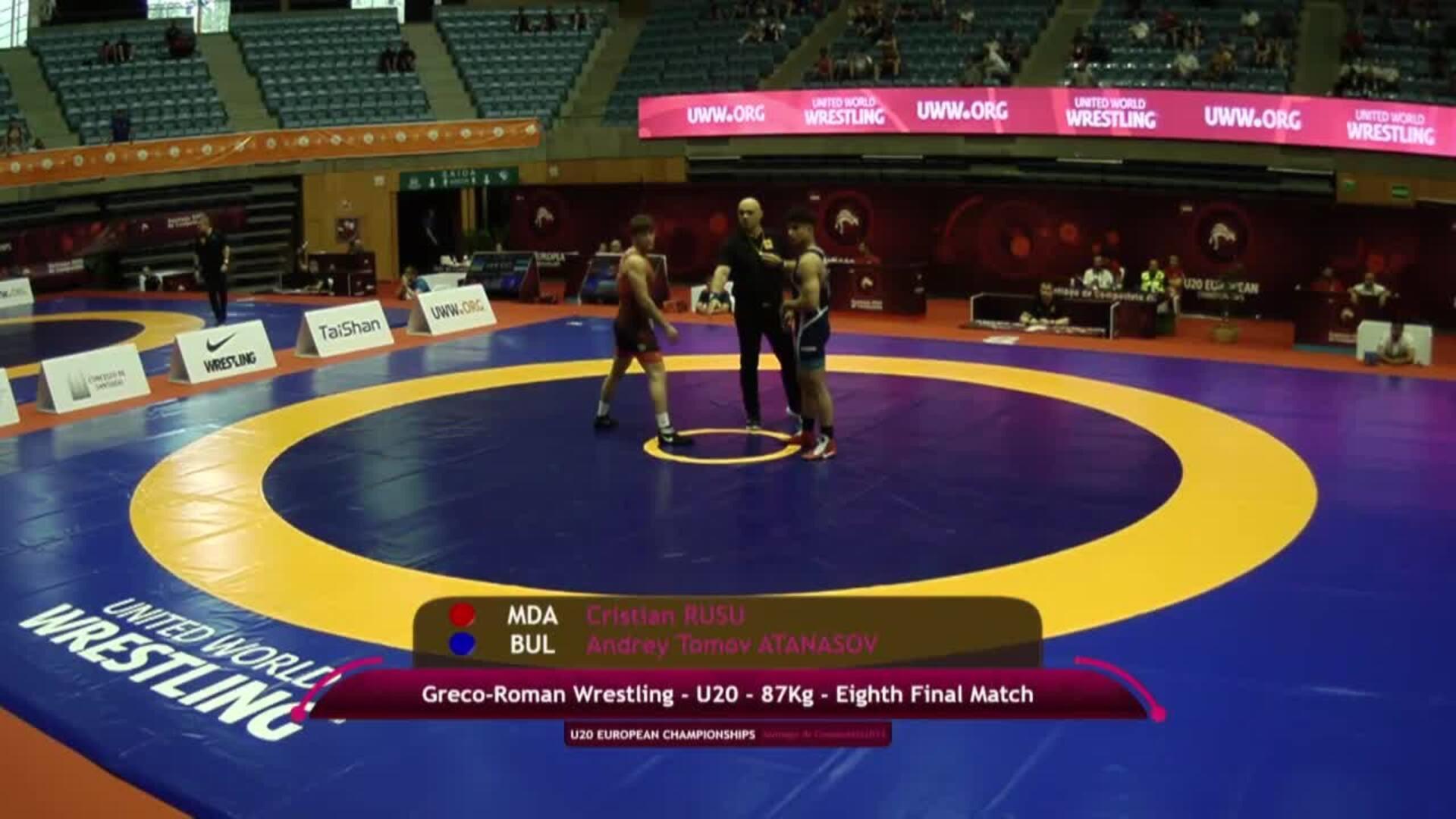 Eighth Final • GR 87Kg • Cristian RUSU (MDA) vs. Andrey Tomov ATANASOV ...