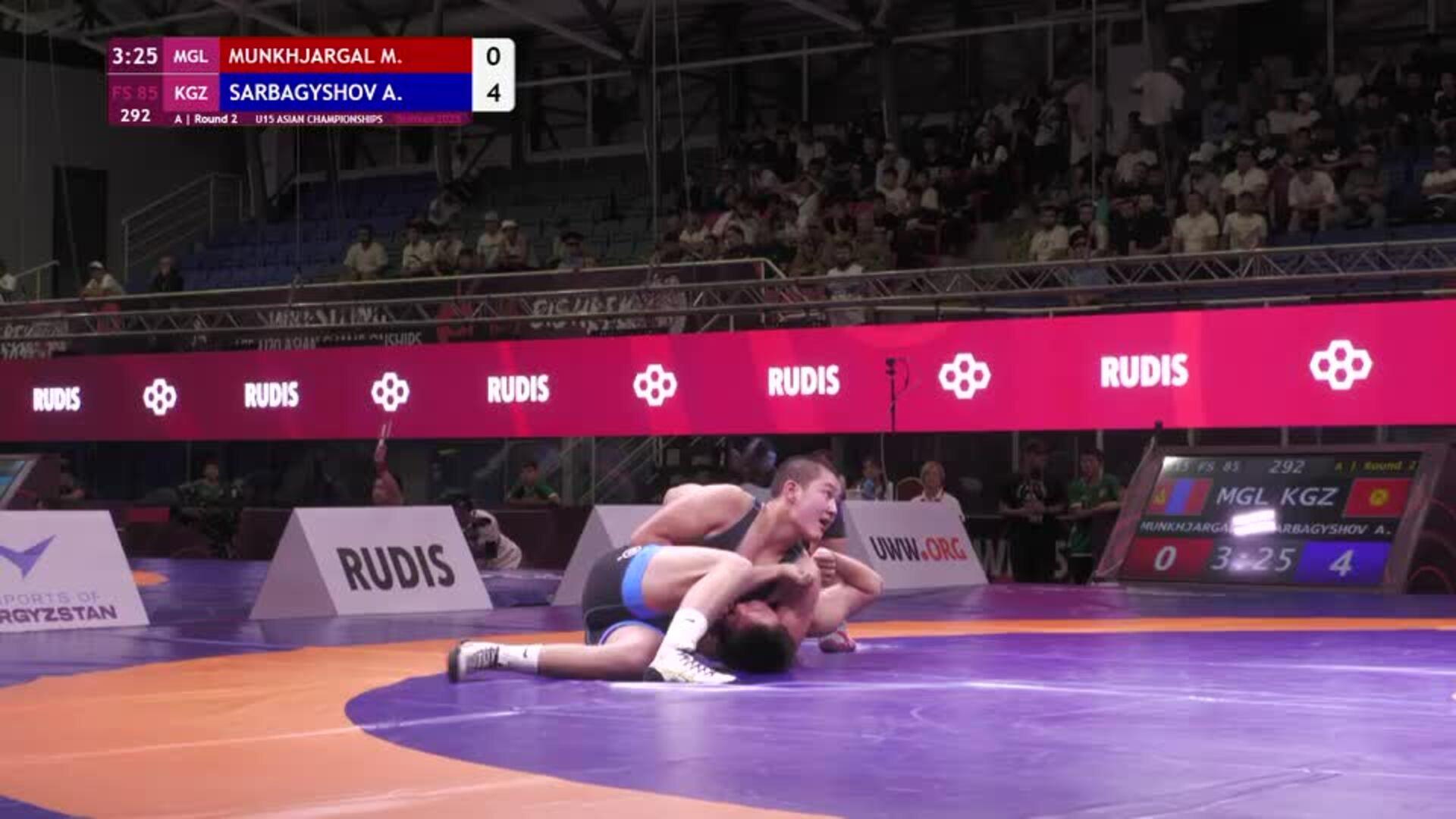 Munkh Erdene MUNKHJARGAL (MGL) vs. Aman SARBAGYSHOV (KGZ) | U15 ASIAN CHAMPIONSHIPS 2025 | A ...