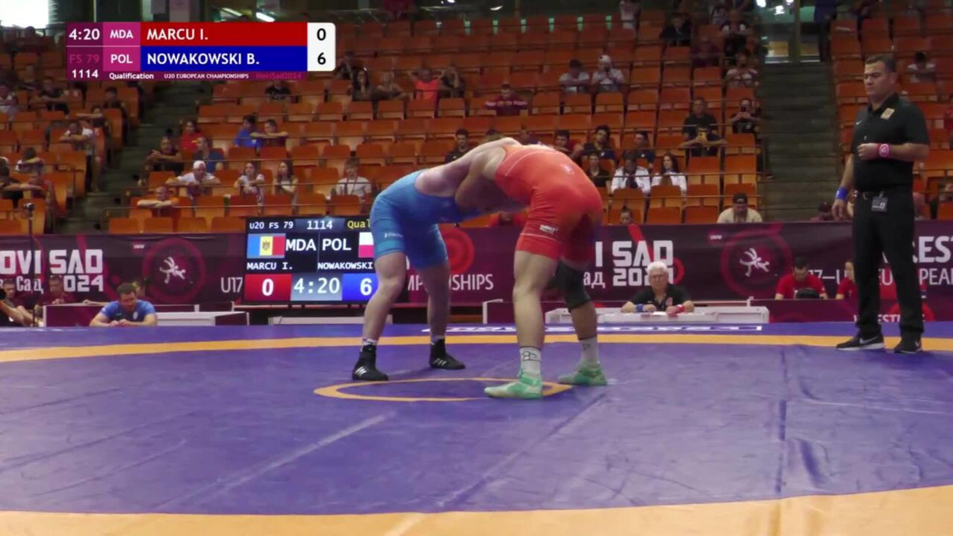 Ion Laurentiu MARCU (MDA) vs. Bartlomiej NOWAKOWSKI (POL) | U20 EUROPEAN CHAMPIONSHIPS 2024 ...