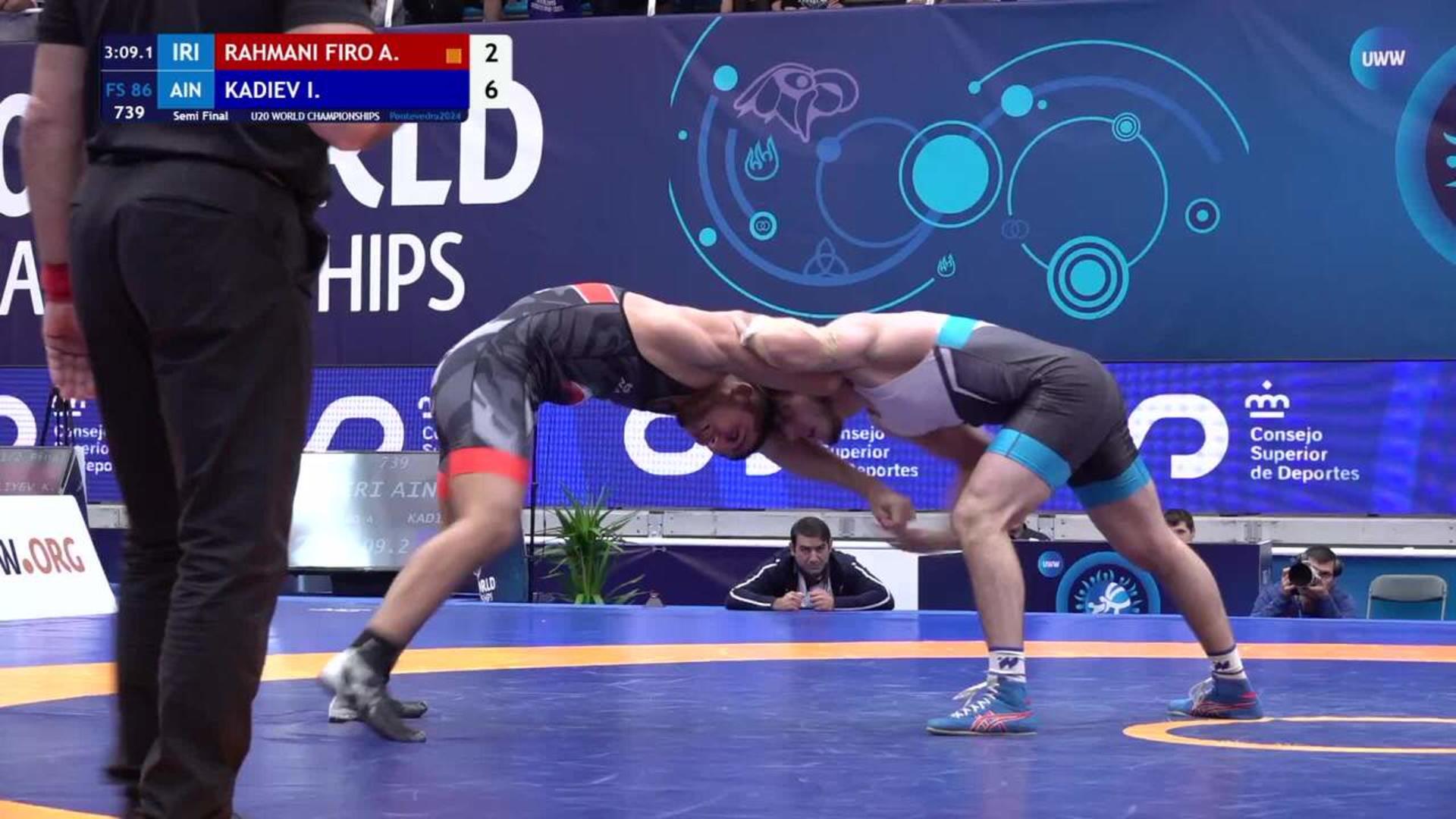 Abolfazl Yaser RAHMANI FIROUZJAEI (IRI) vs. Ibragim KADIEV (AIN) | U20 ...