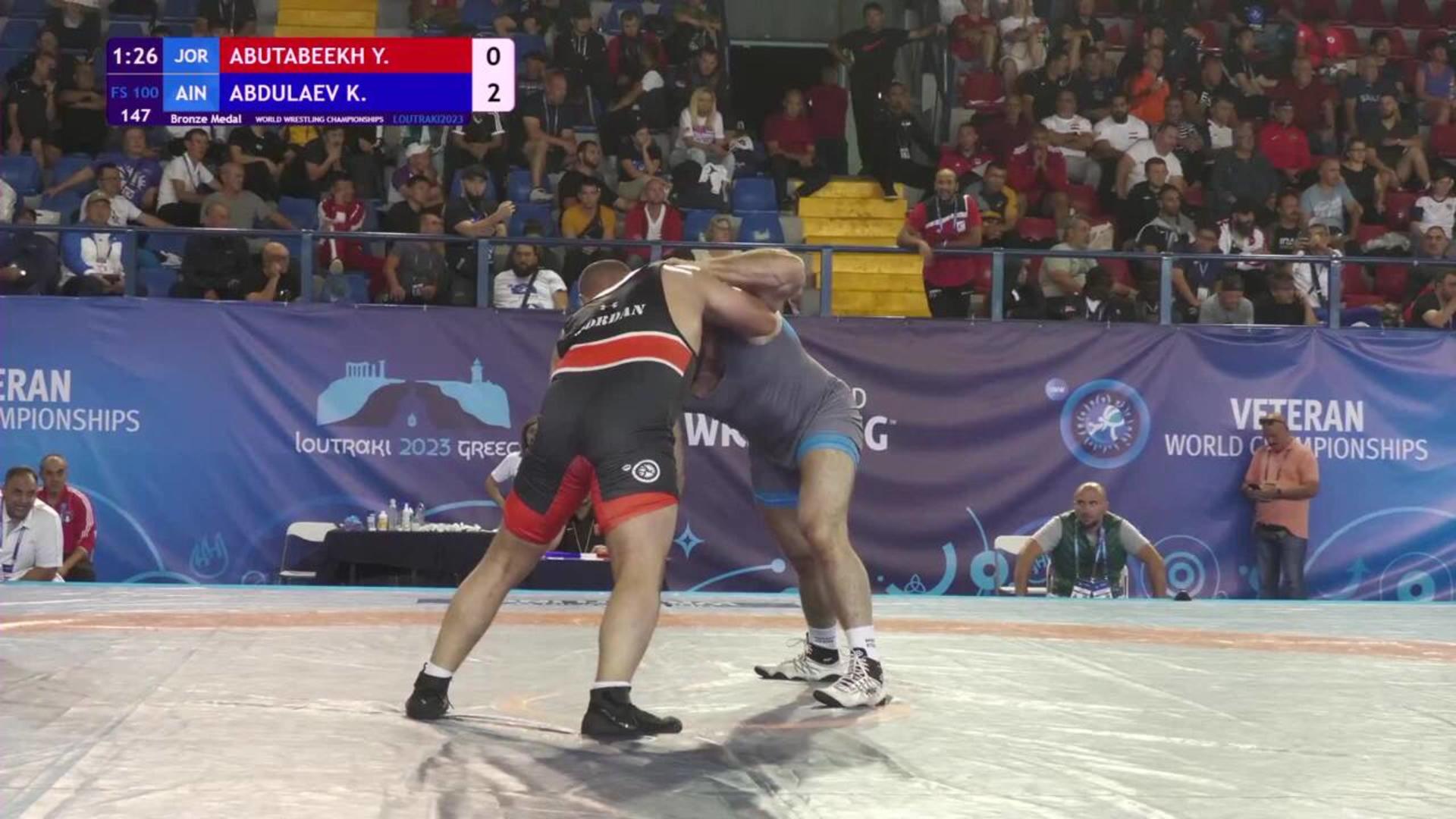 Yahia Mohammad Hussein ABUTABEEKH (JOR) vs. Khanipa ABDULAEV (AIN) | WORLD WRESTLING ...