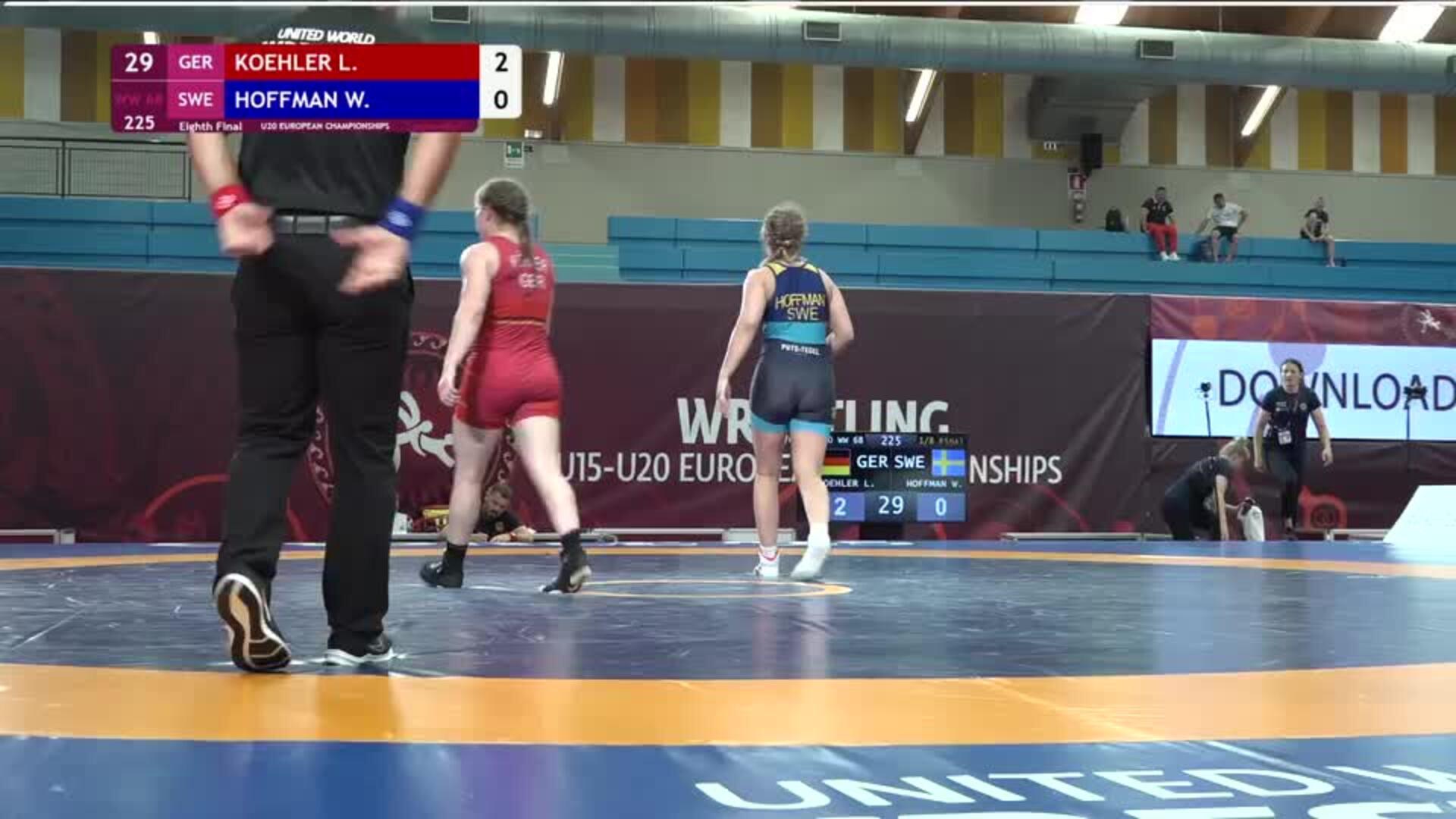 Laura KOEHLER (GER) vs. Wilma HOFFMAN (SWE) | U20 EUROPEAN ...