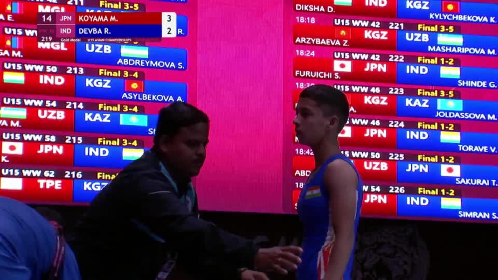 Miku KOYAMA (JPN) vs. Rohini Khanu DEVBA (IND) | U15 ASIAN CHAMPIONSHIPS 2025 | Gold Medal | WW 36Kg