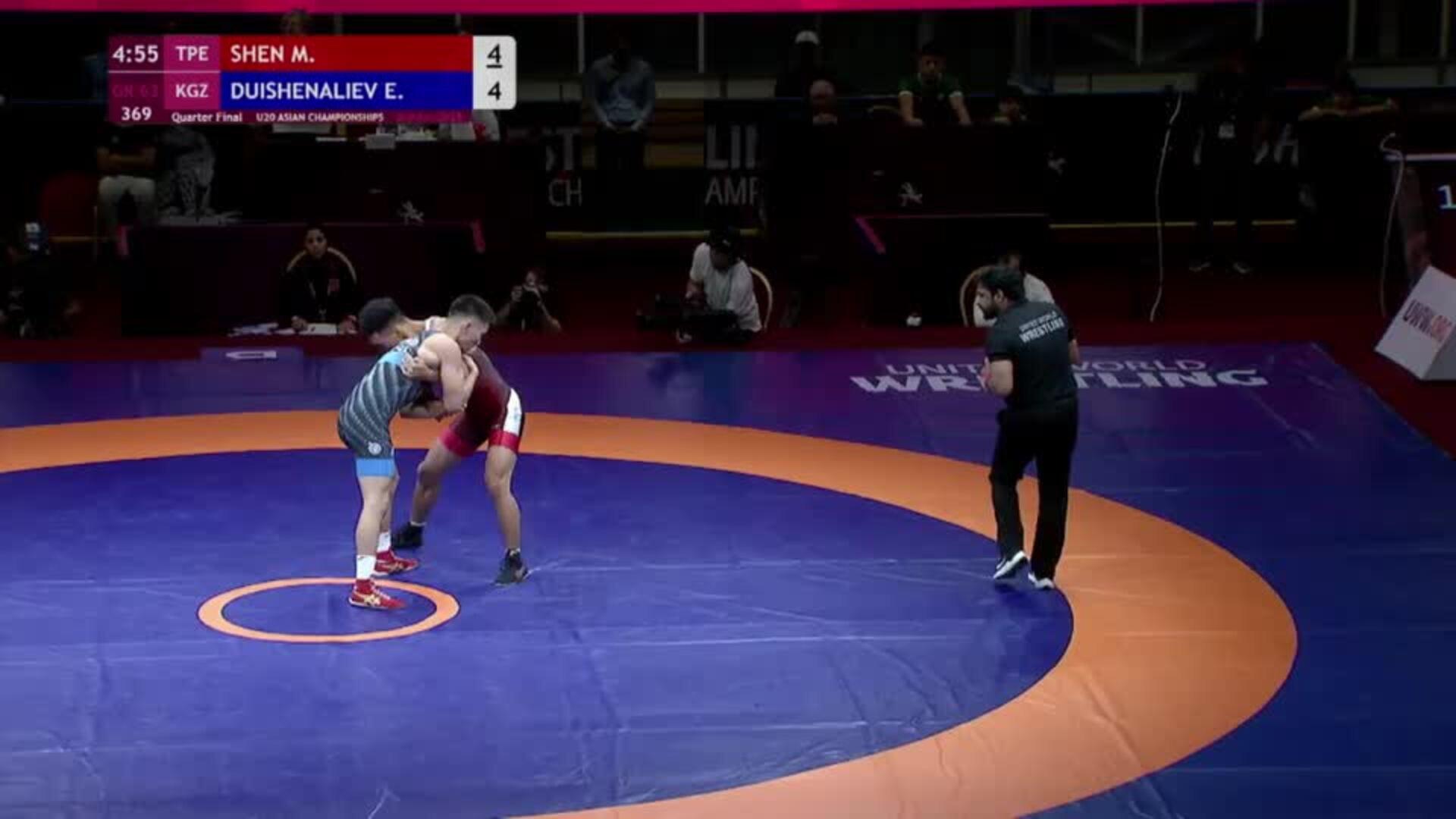 Ming Han SHEN (TPE) vs. Emirlan DUISHENALIEV (KGZ) | U20 ASIAN ...