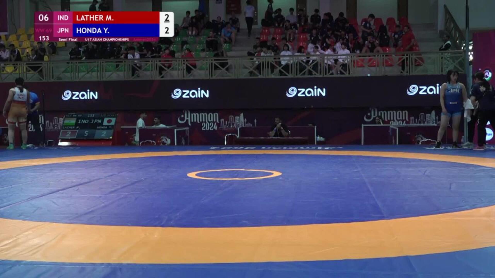 Mansi LATHER (IND) vs. Yurina HONDA (JPN) | U17 ASIAN CHAMPIONSHIPS ...