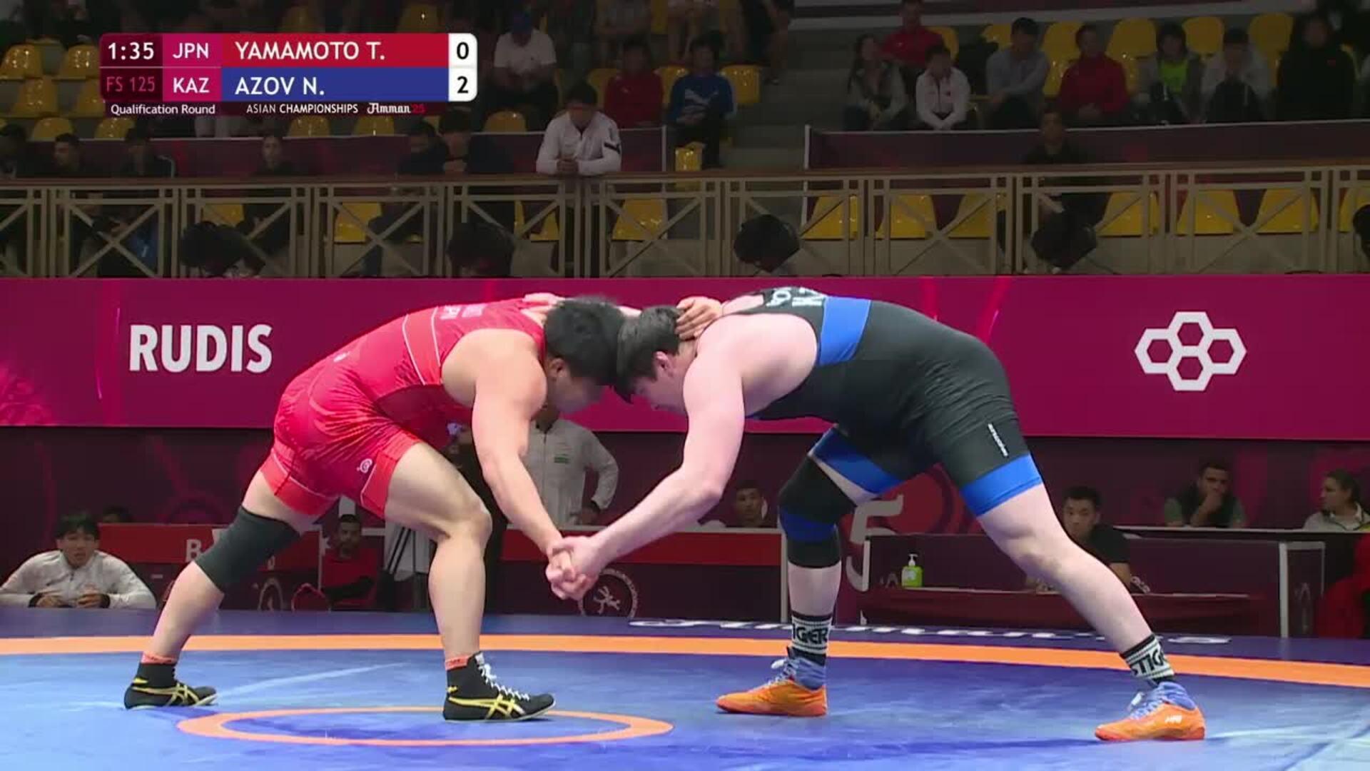 Taiki YAMAMOTO (JPN) vs. Nursultan AZOV (KAZ) | ASIAN WRESTLING CHAMPIONSHIPS 2025 ...