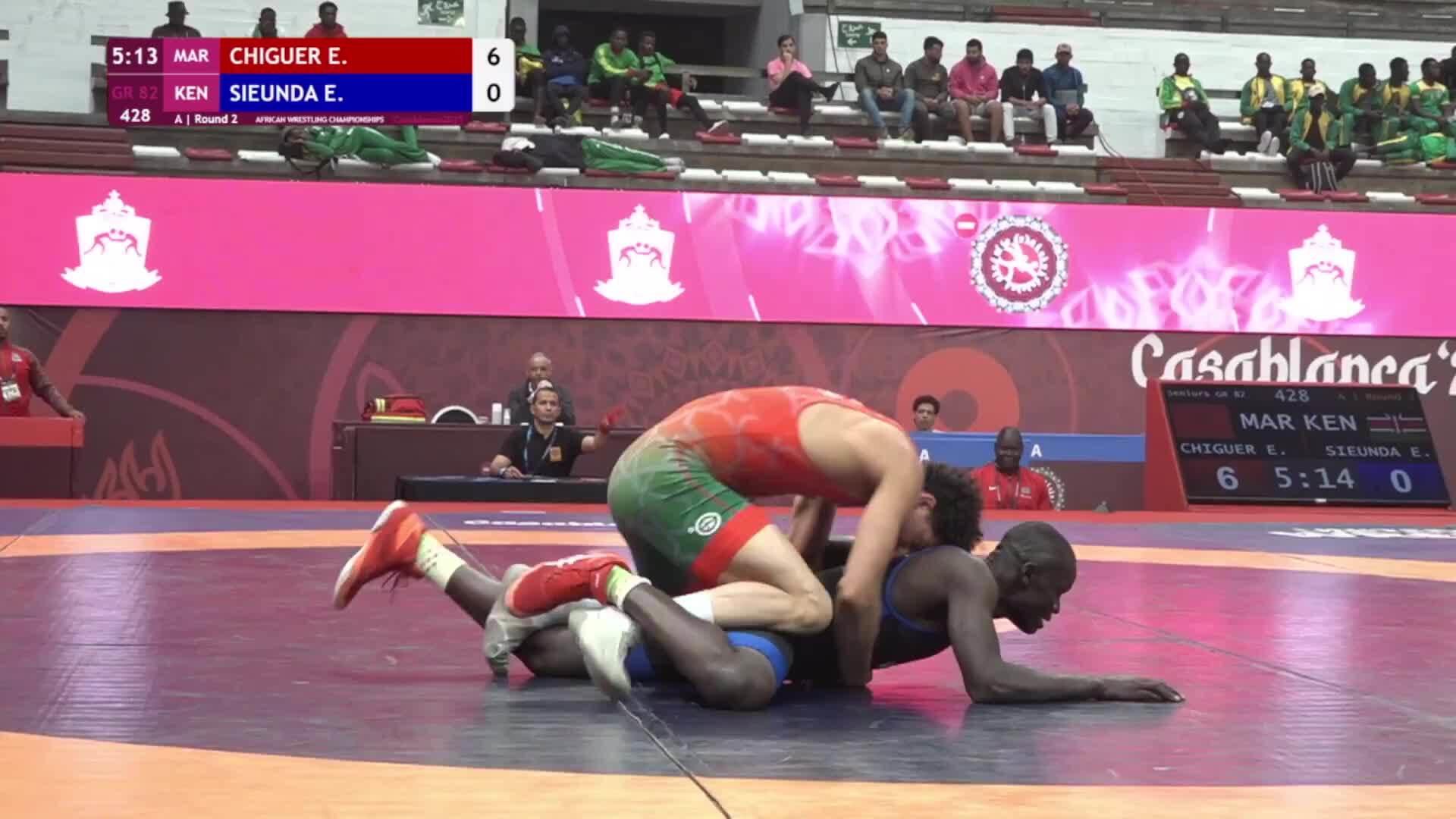 Elias CHIGUER (MAR) vs. Evans Wafula SIEUNDA (KEN) | AFRICAN WRESTLING ...