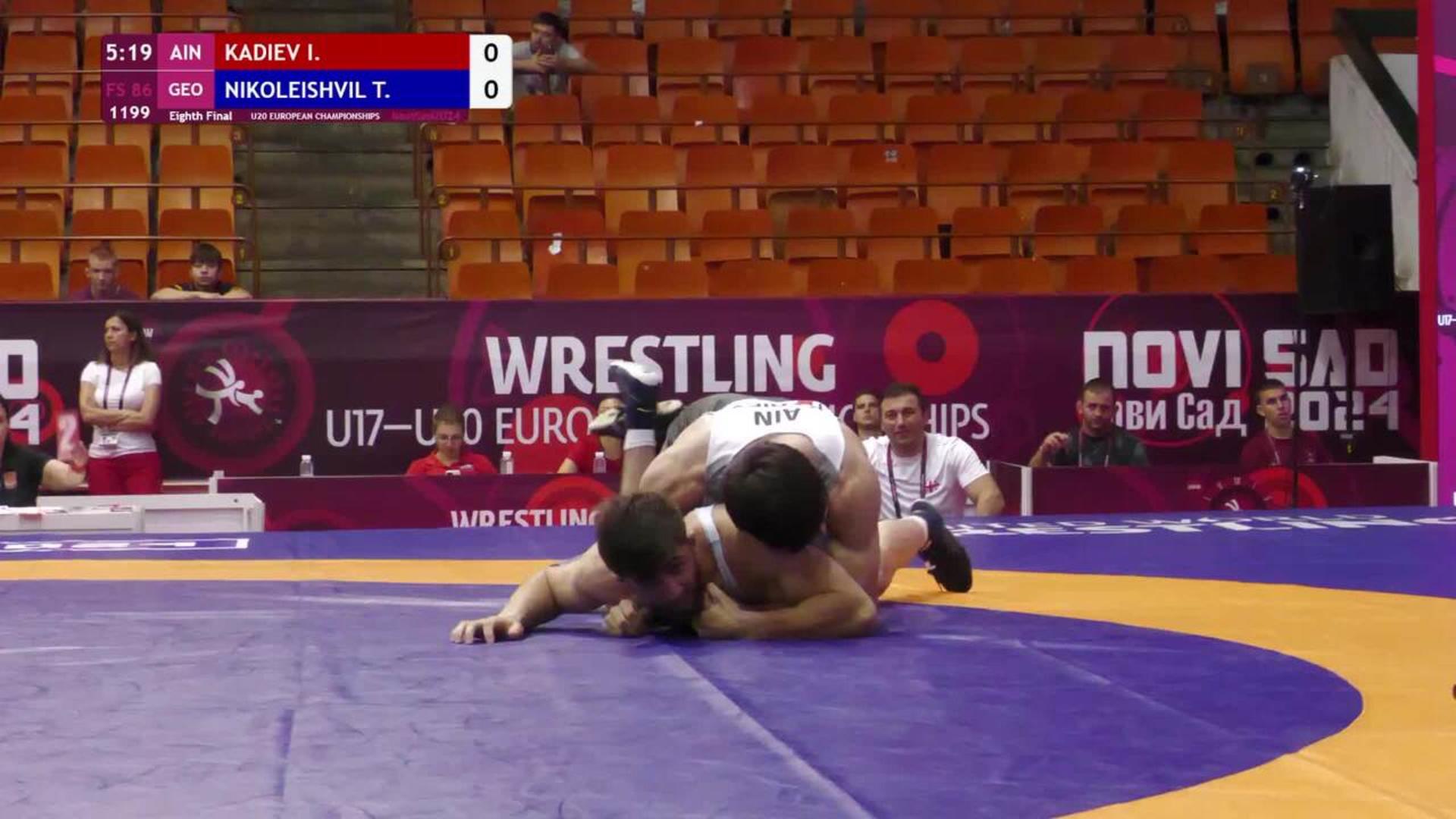 Ibragim KADIEV (AIN) vs. Tamaz NIKOLEISHVILI (GEO) | U20 EUROPEAN ...