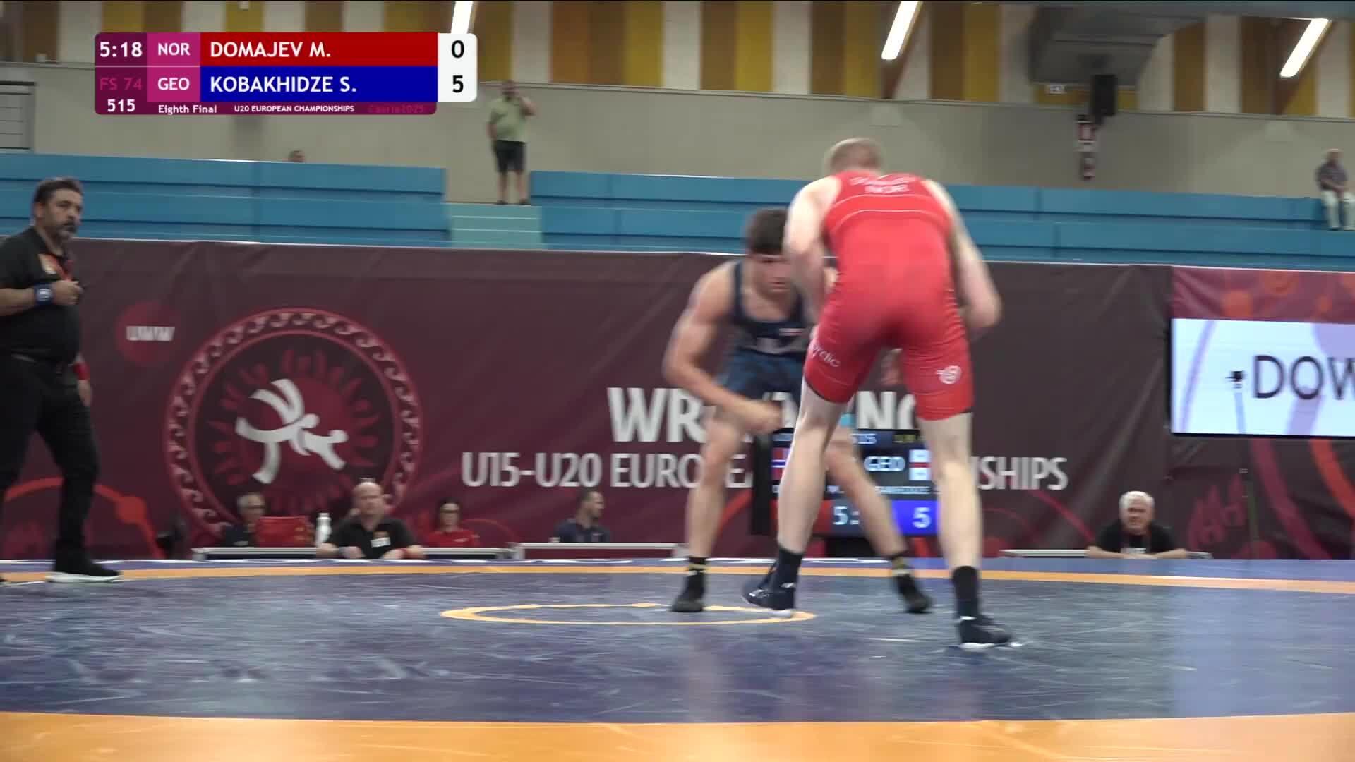 Mars DOMAJEV (NOR) vs. Saba KOBAKHIDZE (GEO) | U20 EUROPEAN ...