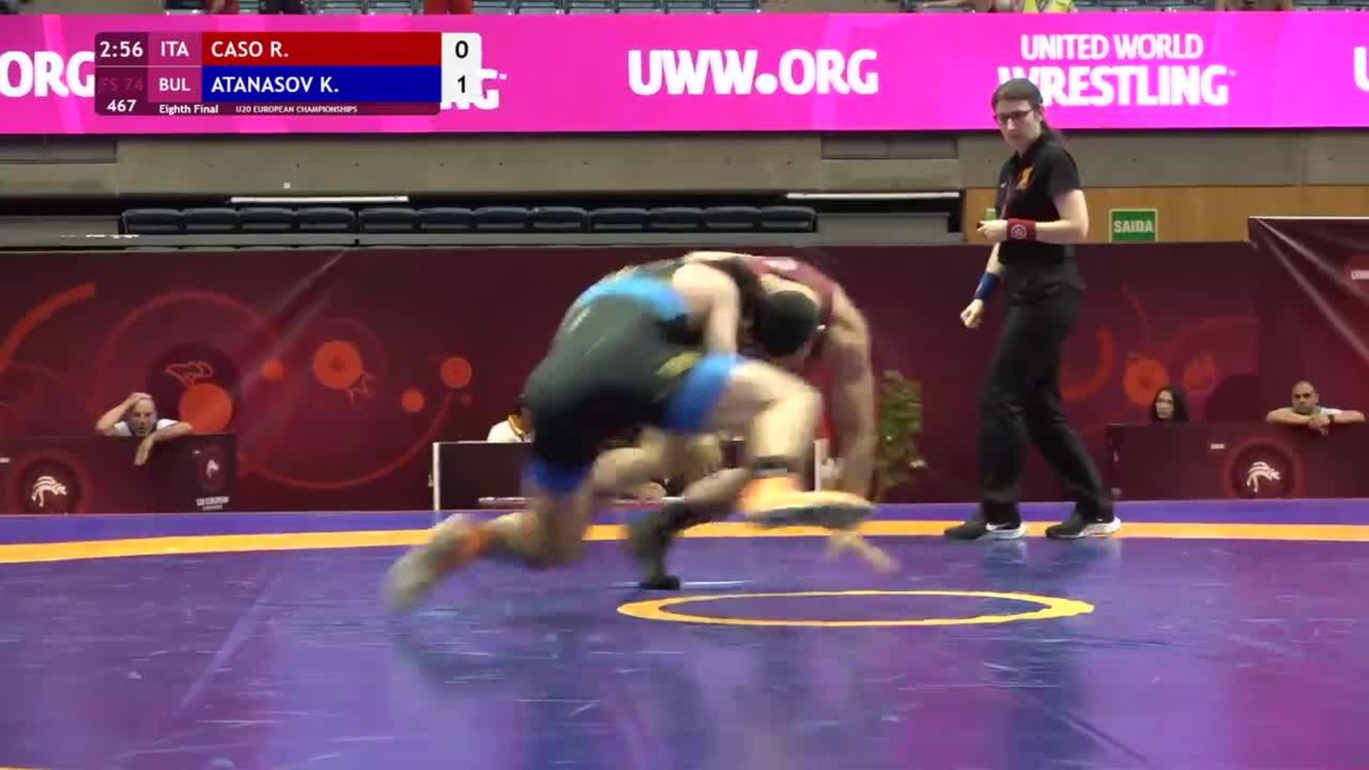 Eighth Final • FS 74Kg • Raul CASO (ITA) vs. Kaloyan Atanasov ATANASOV ...