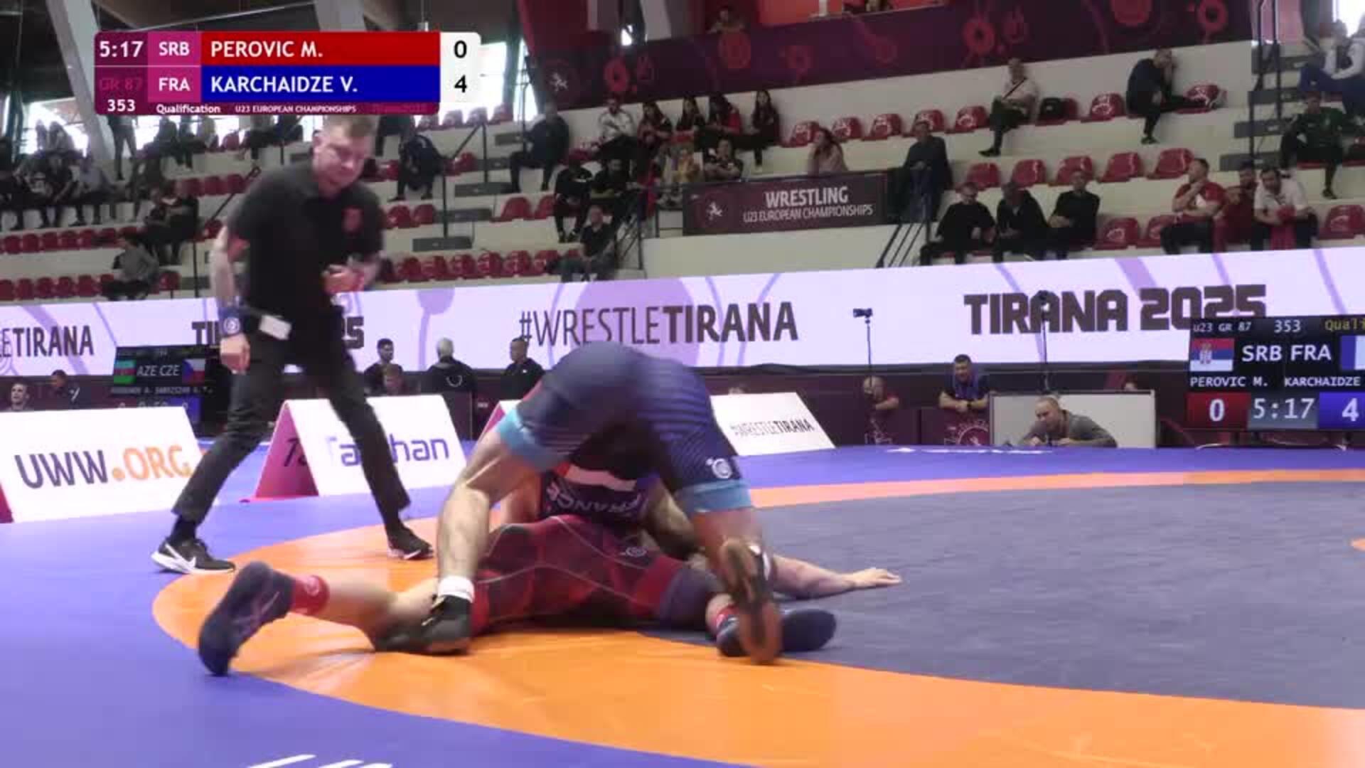 Milos PEROVIC (SRB) vs. Vladimeri KARCHAIDZE (FRA) | U23 EUROPEAN ...