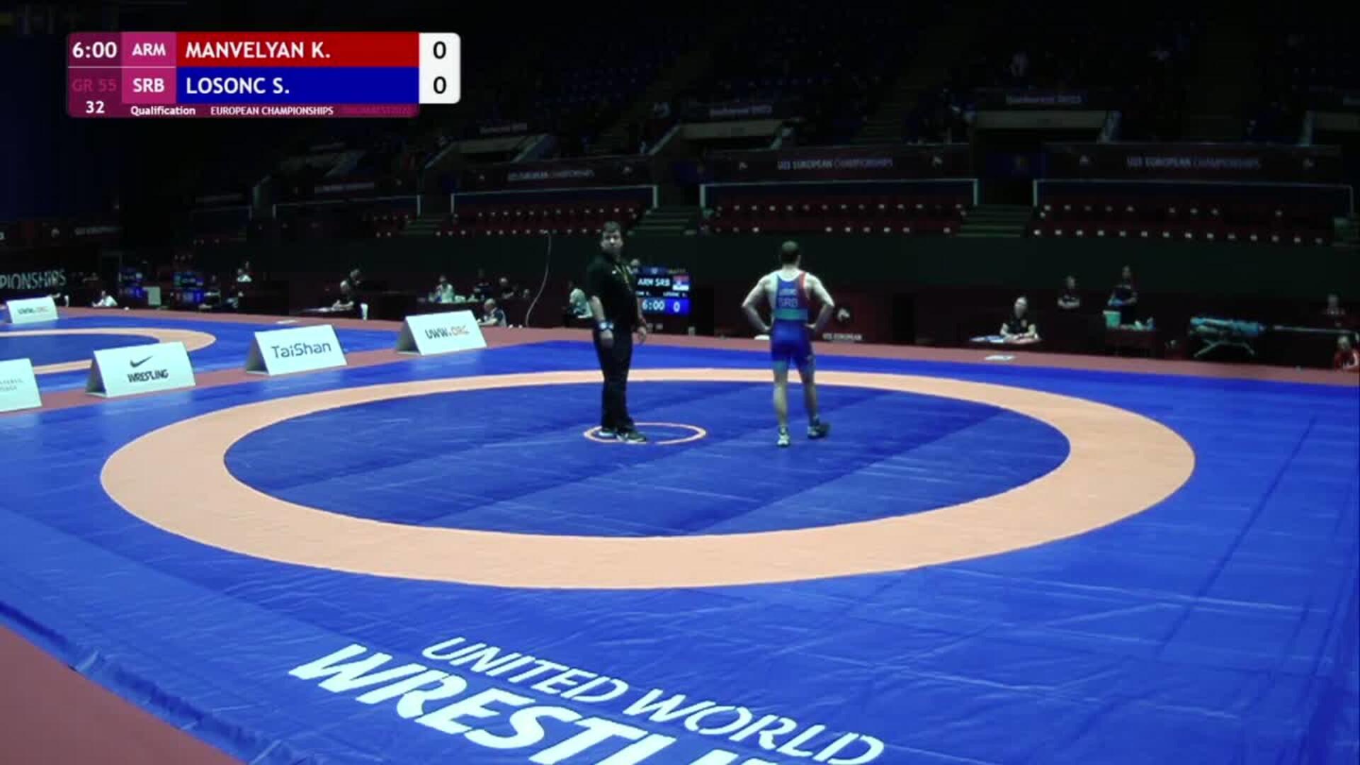 Qualification • GR 55Kg • Karapet MANVELYAN (ARM) vs. Sabolc LOSONC (SRB)