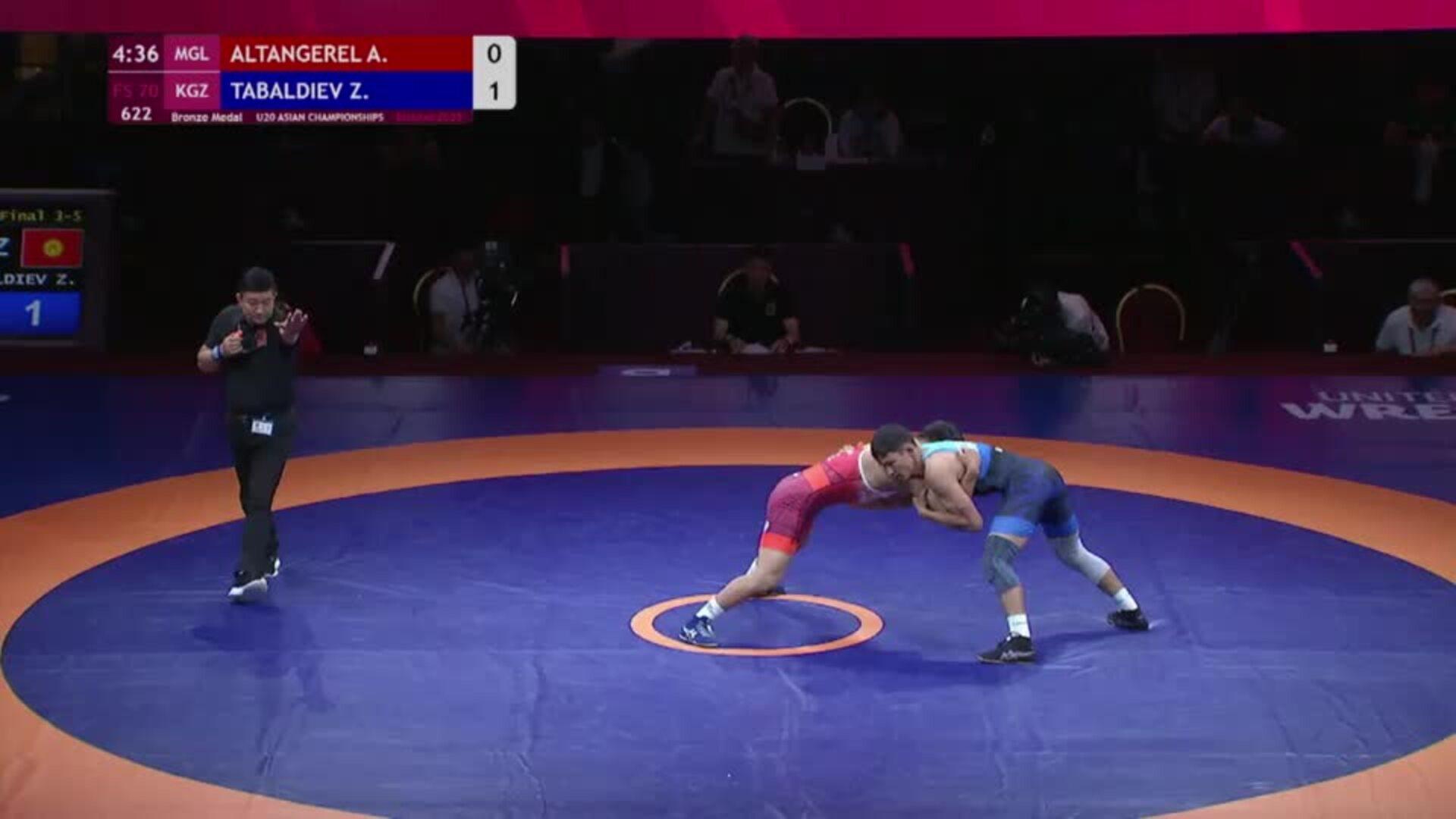 Ankh Erdene ALTANGEREL (MGL) vs. Zalkarbek TABALDIEV (KGZ) | U20 ASIAN ...