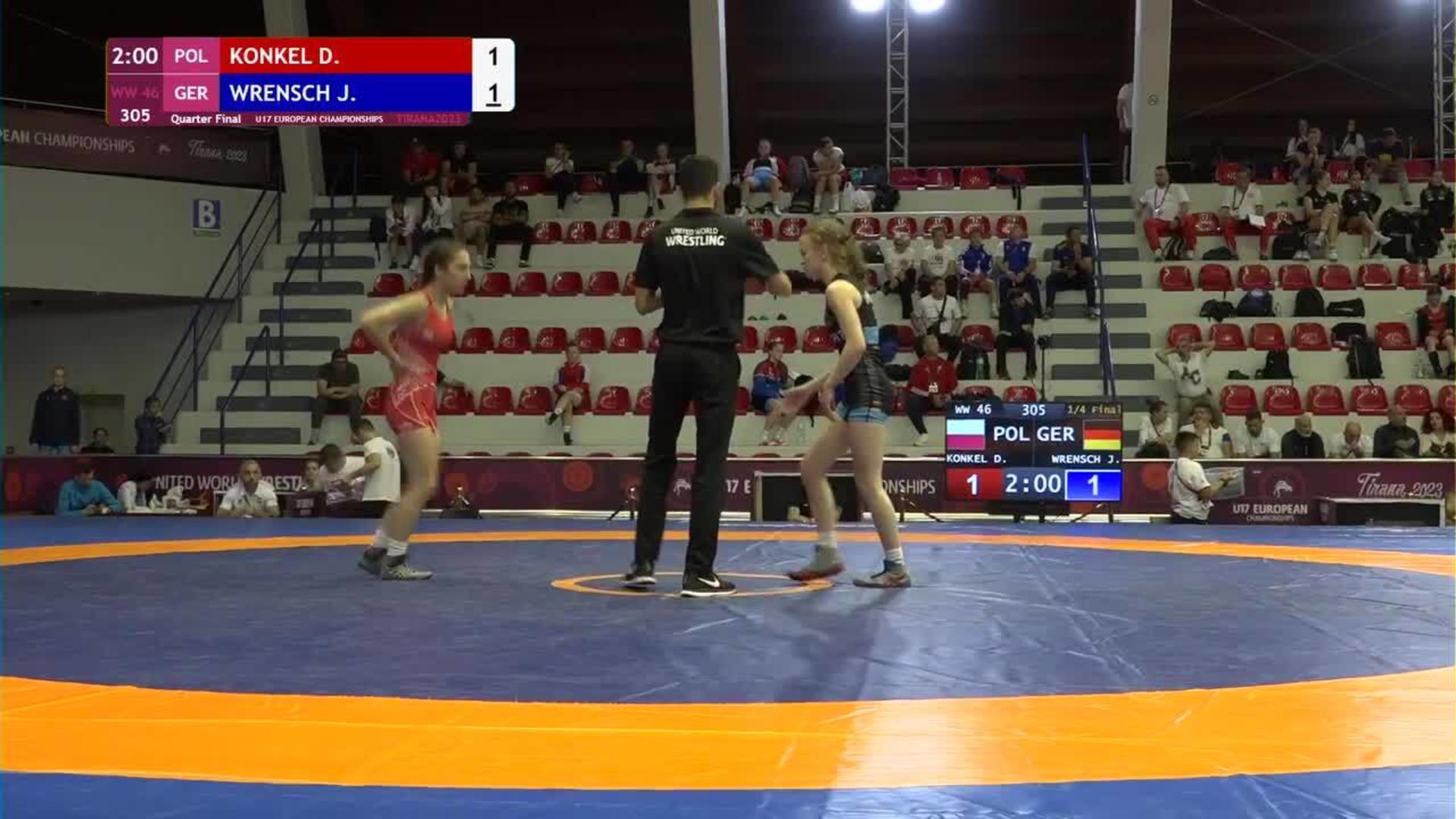 Quarter Final • WW 46Kg • Dominika Marta KONKEL (POL) vs. Josephine ...