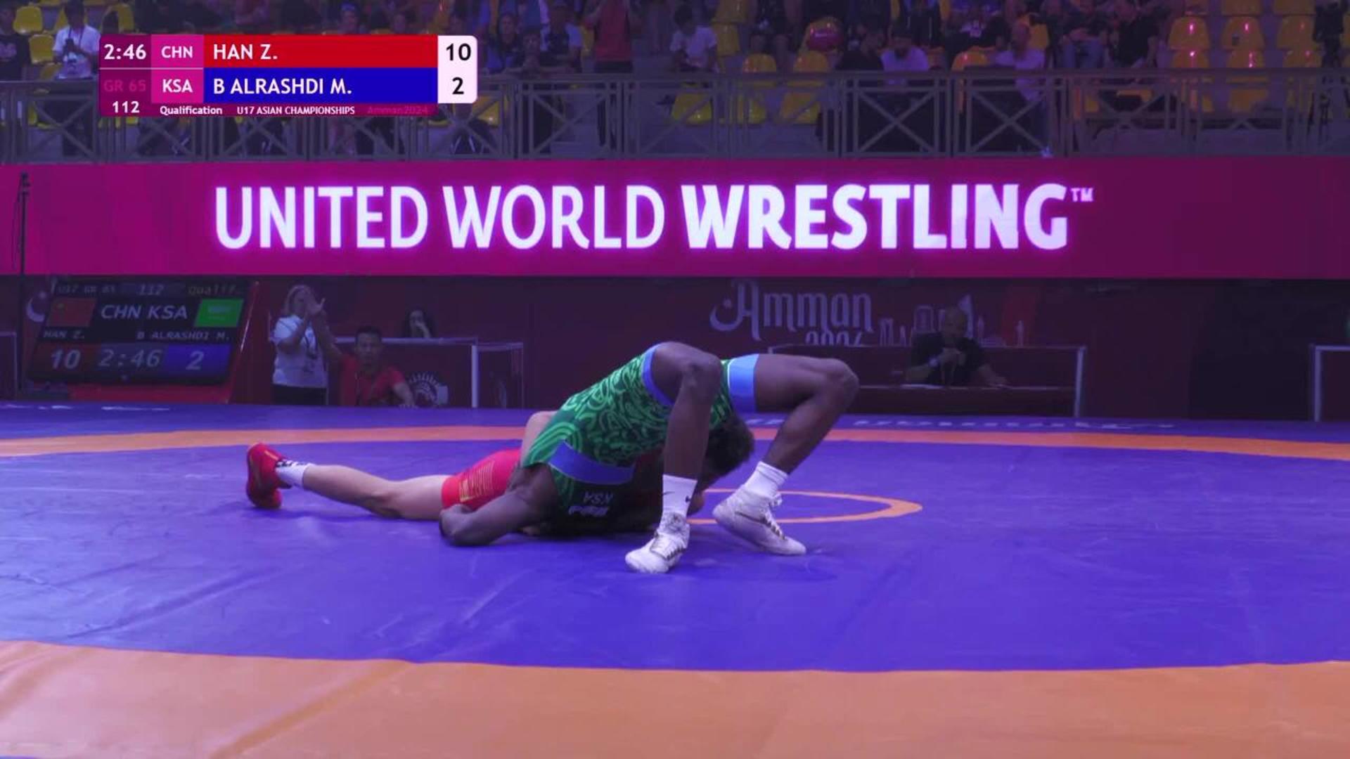 Zhengye HAN (CHN) vs. Manaf Mohammed B ALRASHDI (KSA) | U17 ASIAN ...