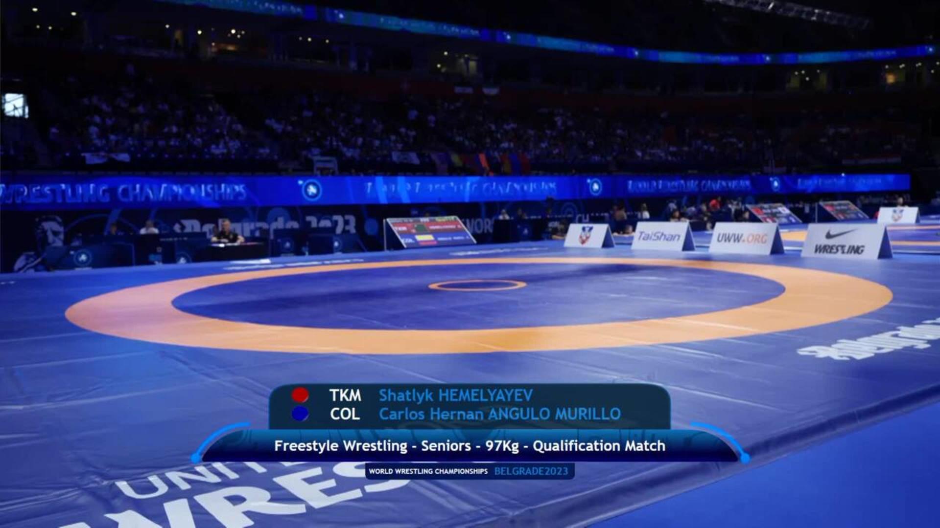 Shatlyk HEMELYAYEV (TKM) vs. Carlos Hernan ANGULO MURILLO (COL ...