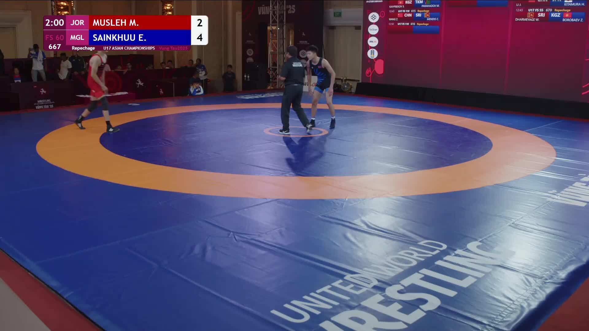 Mohammad Ishaq Yacoub MUSLEH (JOR) vs. Enkhmunkh SAINKHUU (MGL) | U17 ...