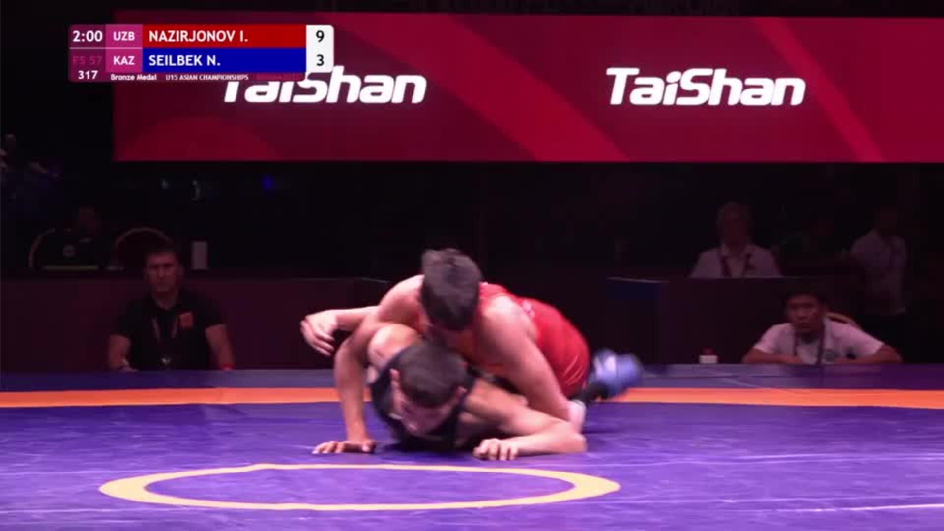 Ismoiljon NAZIRJONOV (UZB) vs. Nurtas SEILBEK (KAZ) | U15 ASIAN CHAMPIONSHIPS 2025 | Bronze ...