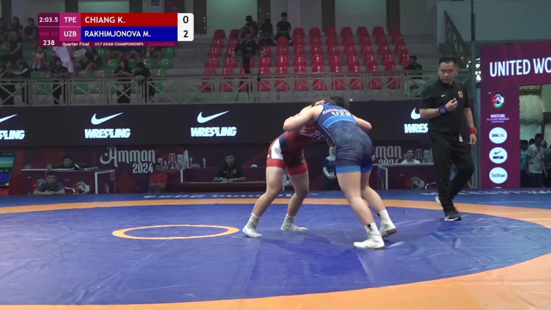 Kang Yu CHIANG (TPE) vs. Mukhayyo RAKHIMJONOVA (UZB) | U17 ASIAN ...