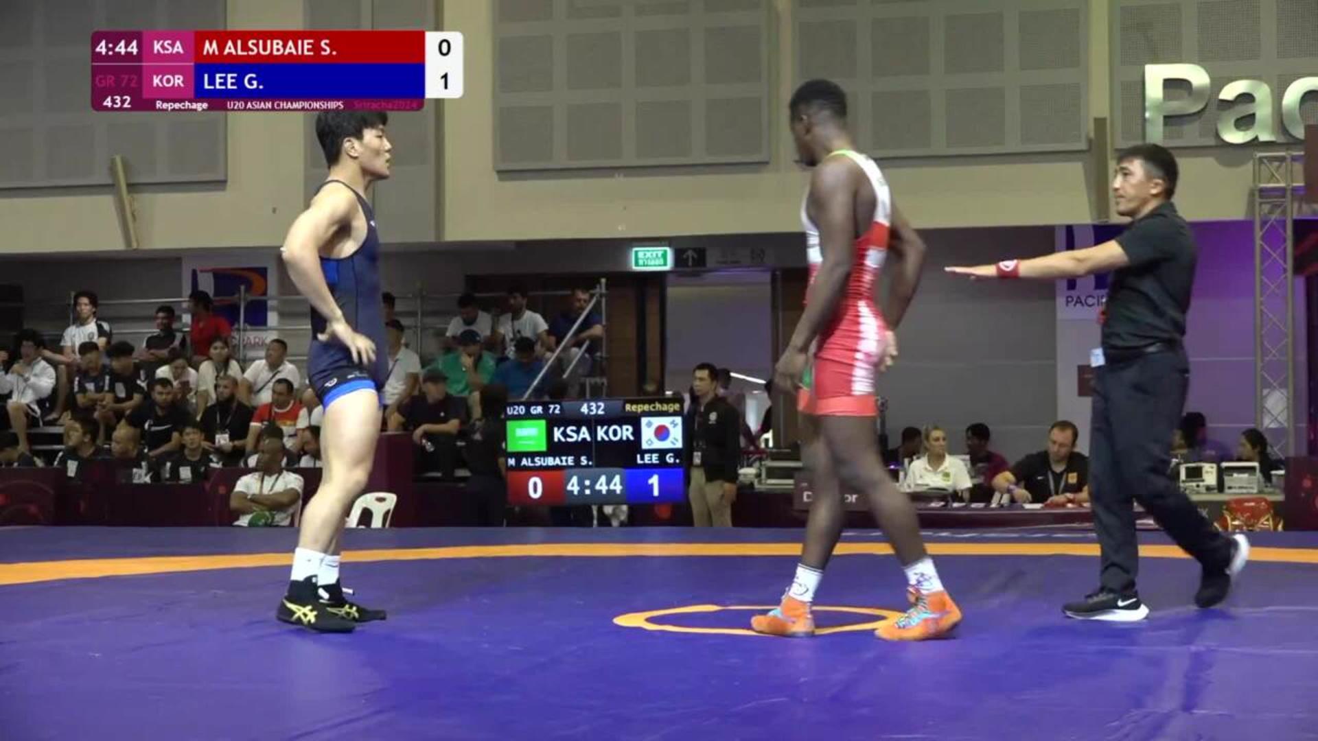 Saud Ibrahim M ALSUBAIE (KSA) vs. Gunhee LEE (KOR) | U20 ASIAN ...