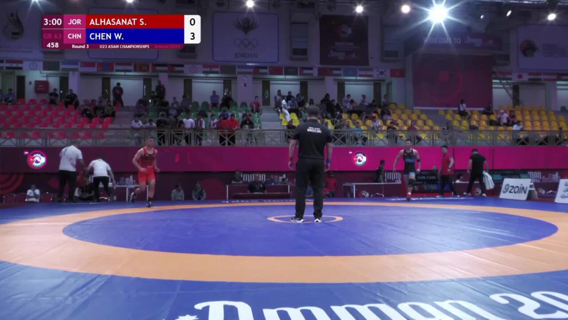 Suhib Yousef Khalil ALHASANAT (JOR) vs. Wenjie CHEN (CHN) | U23 ASIAN ...