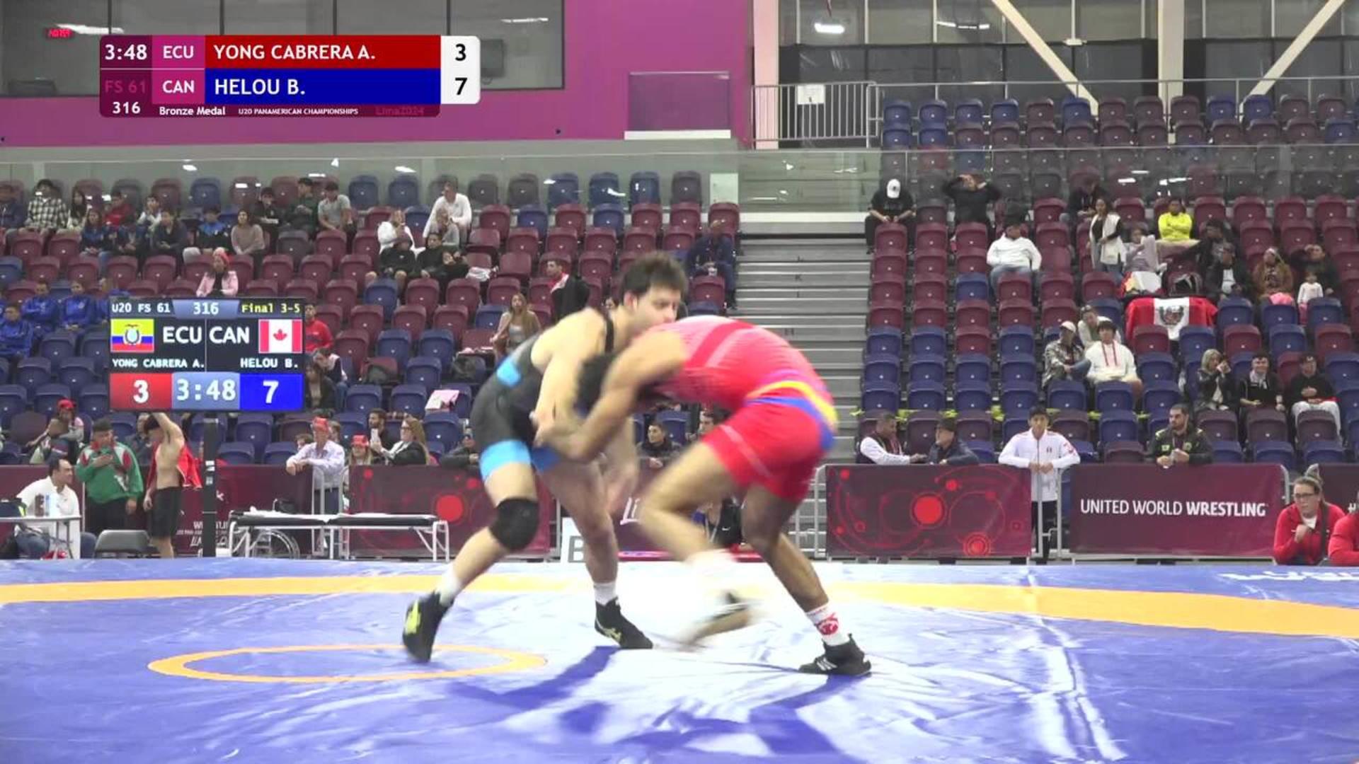 Angel Emilio YONG CABRERA (ECU) vs. Blayne Pascal HELOU (CAN) | U20 PANAMERICAN CHAMPIONSHIPS ...
