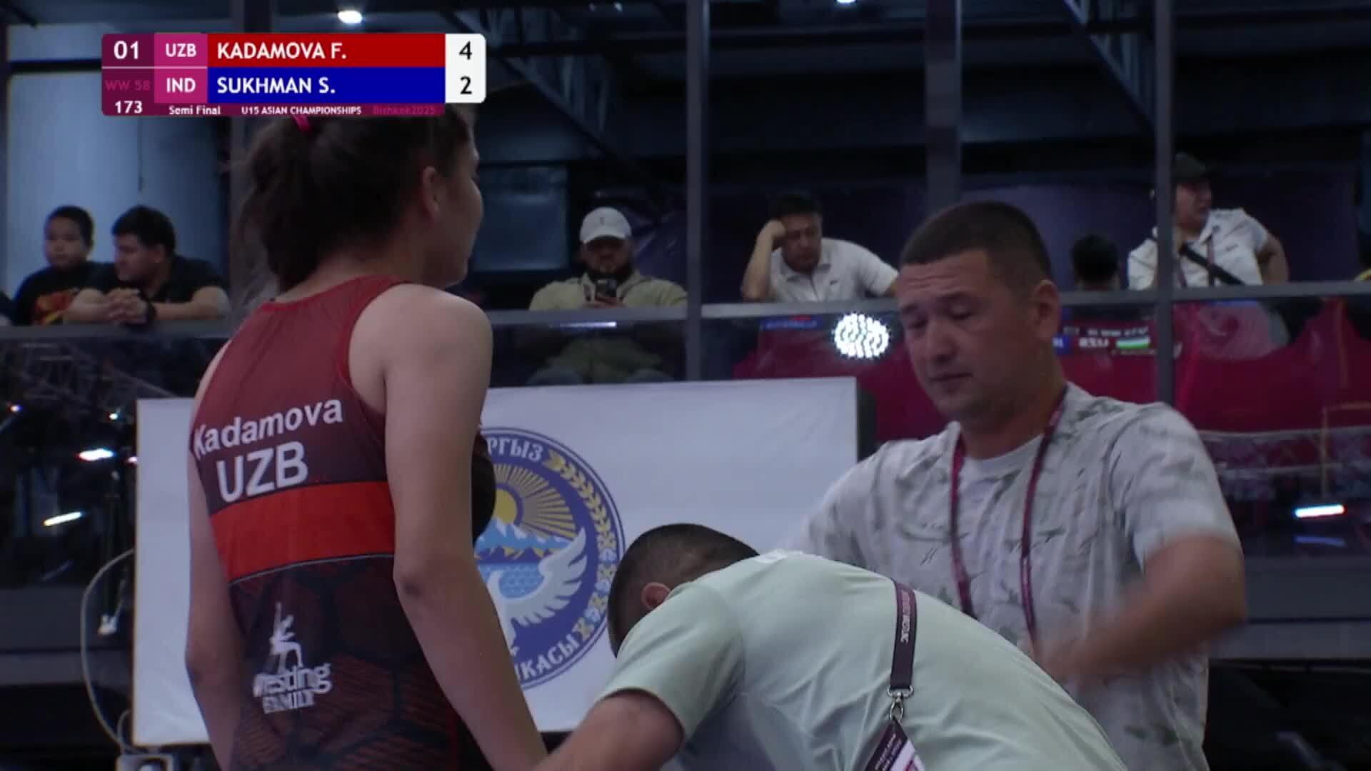 Farangiz KADAMOVA (UZB) vs. Sukhman SUKHMAN (IND) | U15 ASIAN CHAMPIONSHIPS 2025 | Semi Final ...