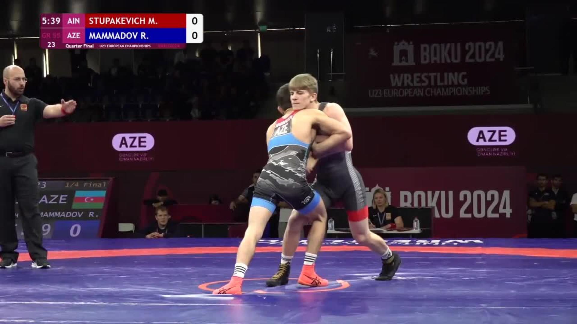 Maksim STUPAKEVICH (AIN) vs. Rashad MAMMADOV (AZE) | U23 EUROPEAN ...