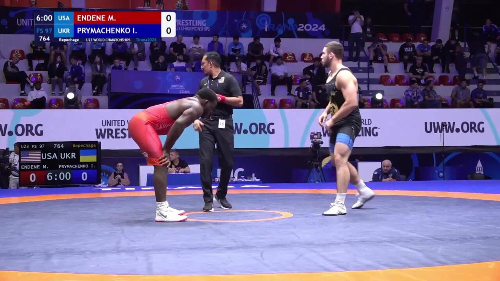 Massoma Black ENDENE (USA) vs. Ivan PRYMACHENKO (UKR) | 2024 U23 World ...