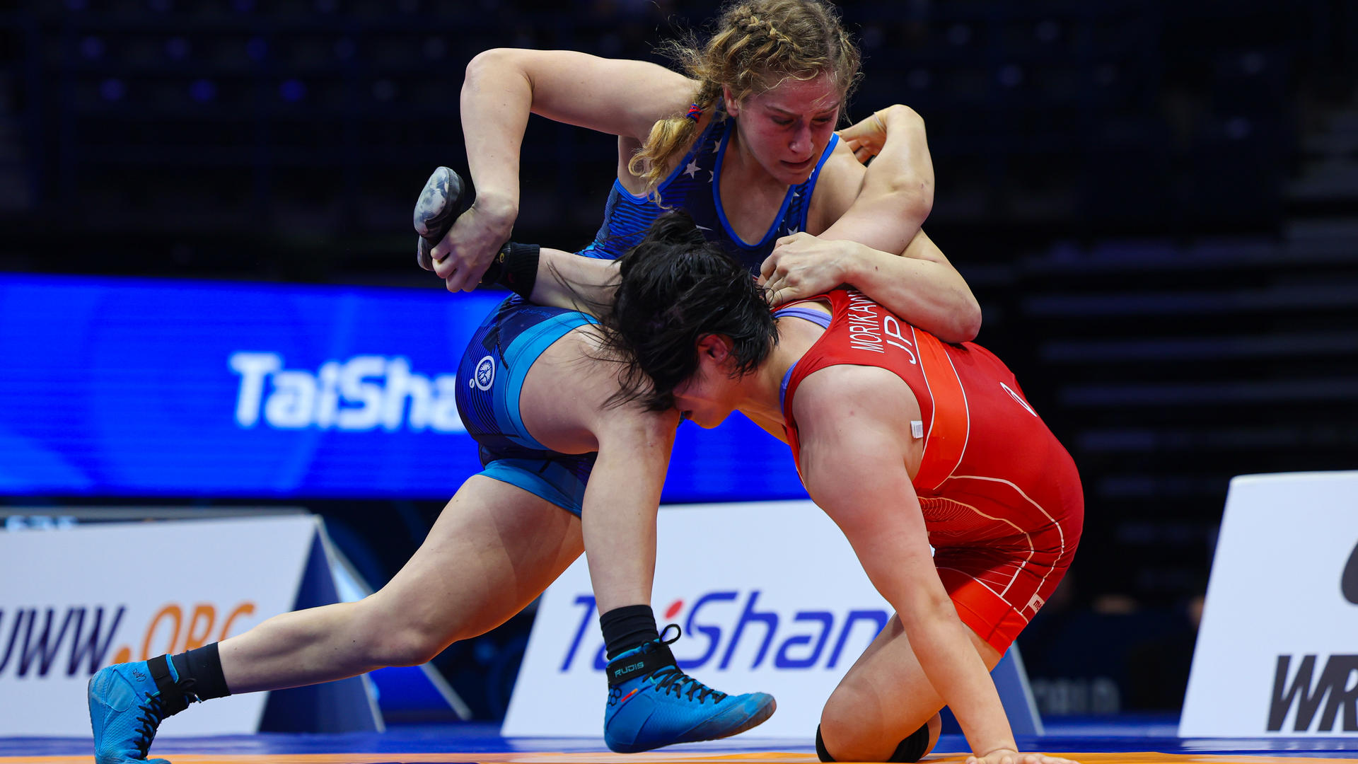 Today, run through the final five weights--53kg, 55kg, 57kg, 62kg and 65kg--in women's wrestling.