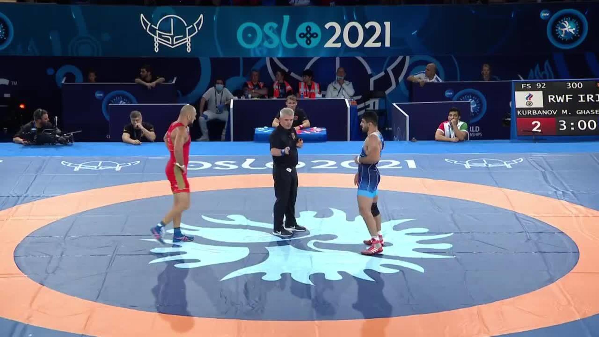 GOLD FS - 92 kg: M. KURBANOV (RWF) v. K. GHASEMPOUR (IRI)