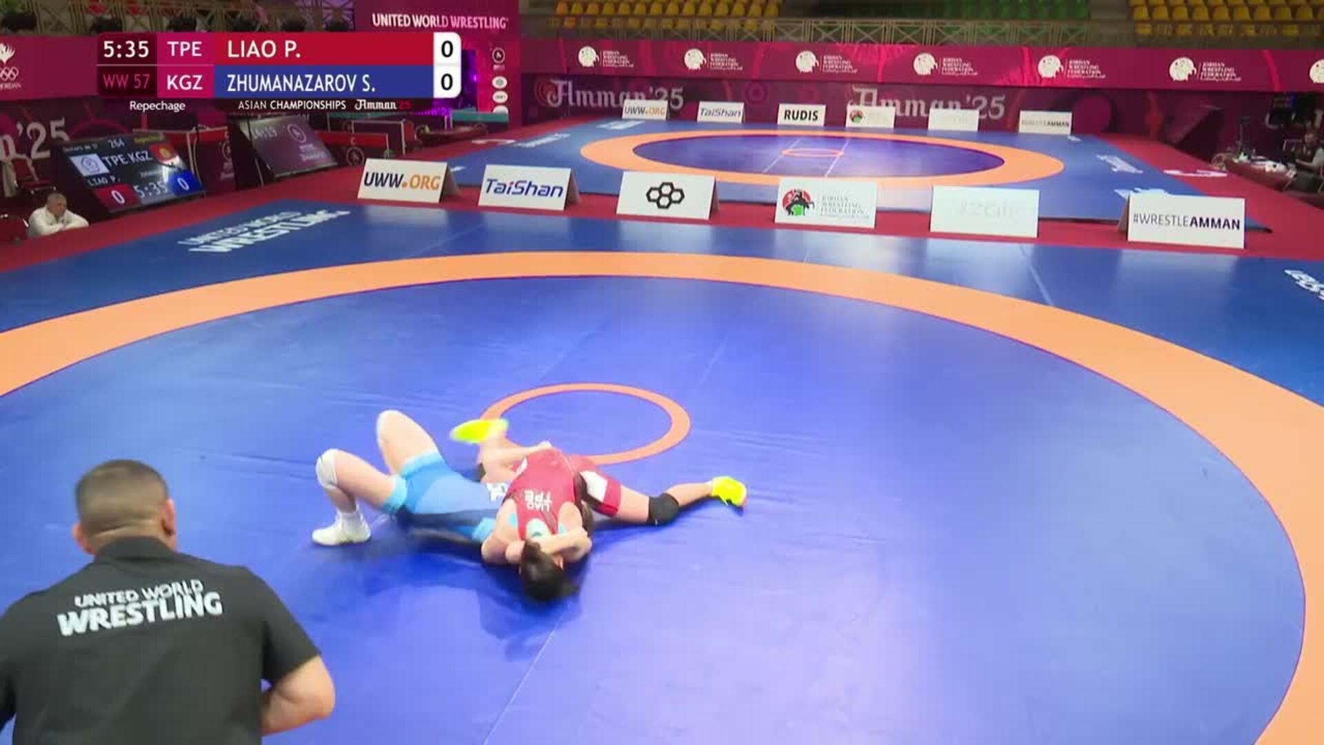Pei Ying LIAO (TPE) vs. Sezim ZHUMANAZAROVA (KGZ) | ASIAN WRESTLING ...