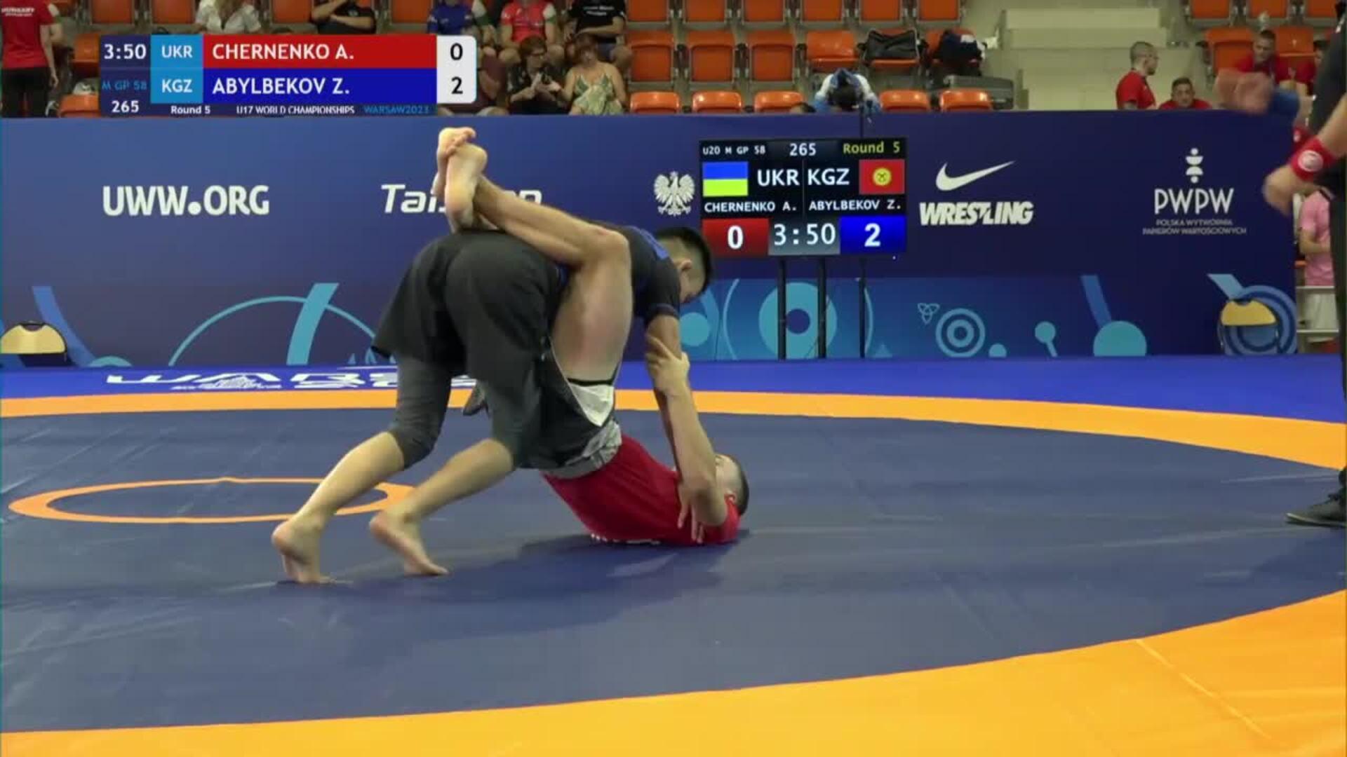 Round 5 • M GP 58Kg • Andrii CHERNENKO (UKR) vs. Zhyldyzbek ABYLBEKOV (KGZ)
