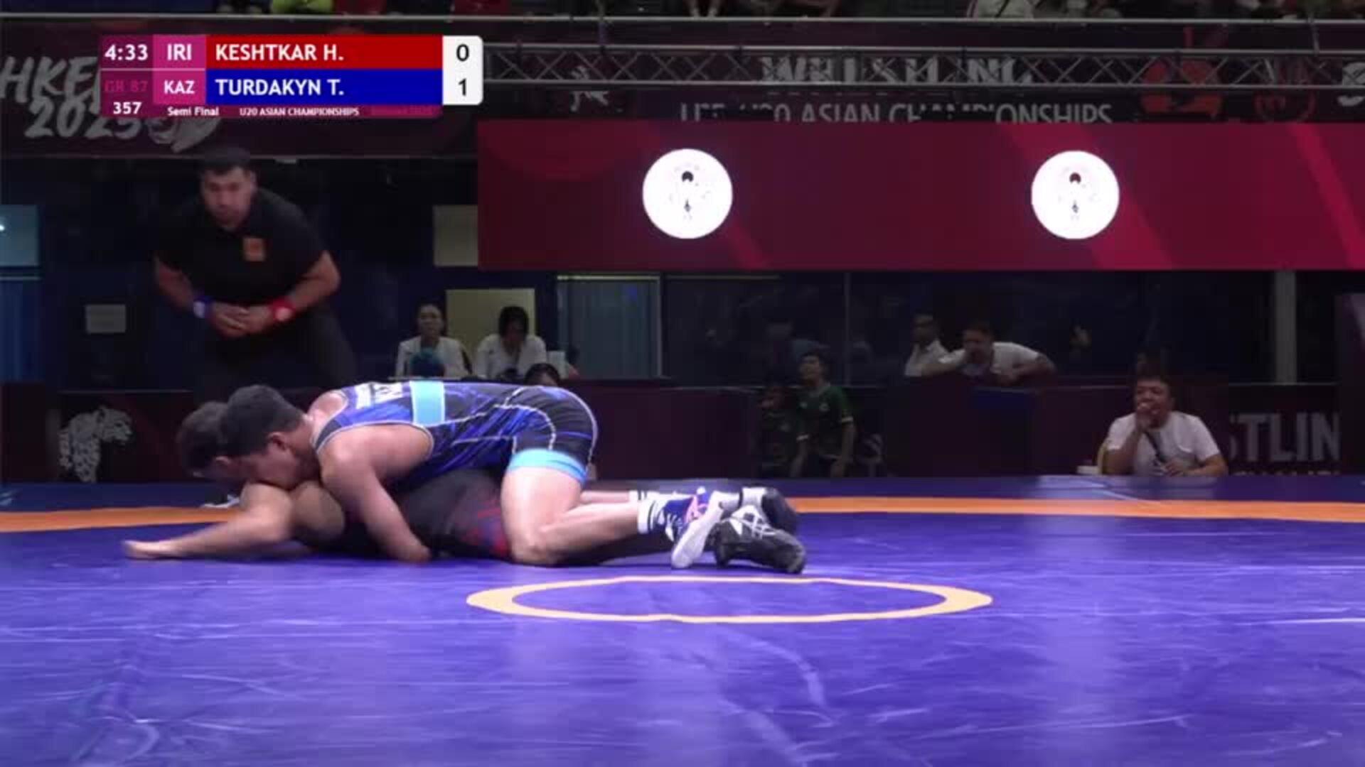 Hamidreza Morteza KESHTKAR (IRI) vs. Temirlan TURDAKYN (KAZ) | U20 ASIAN CHAMPIONSHIPS 2025 ...